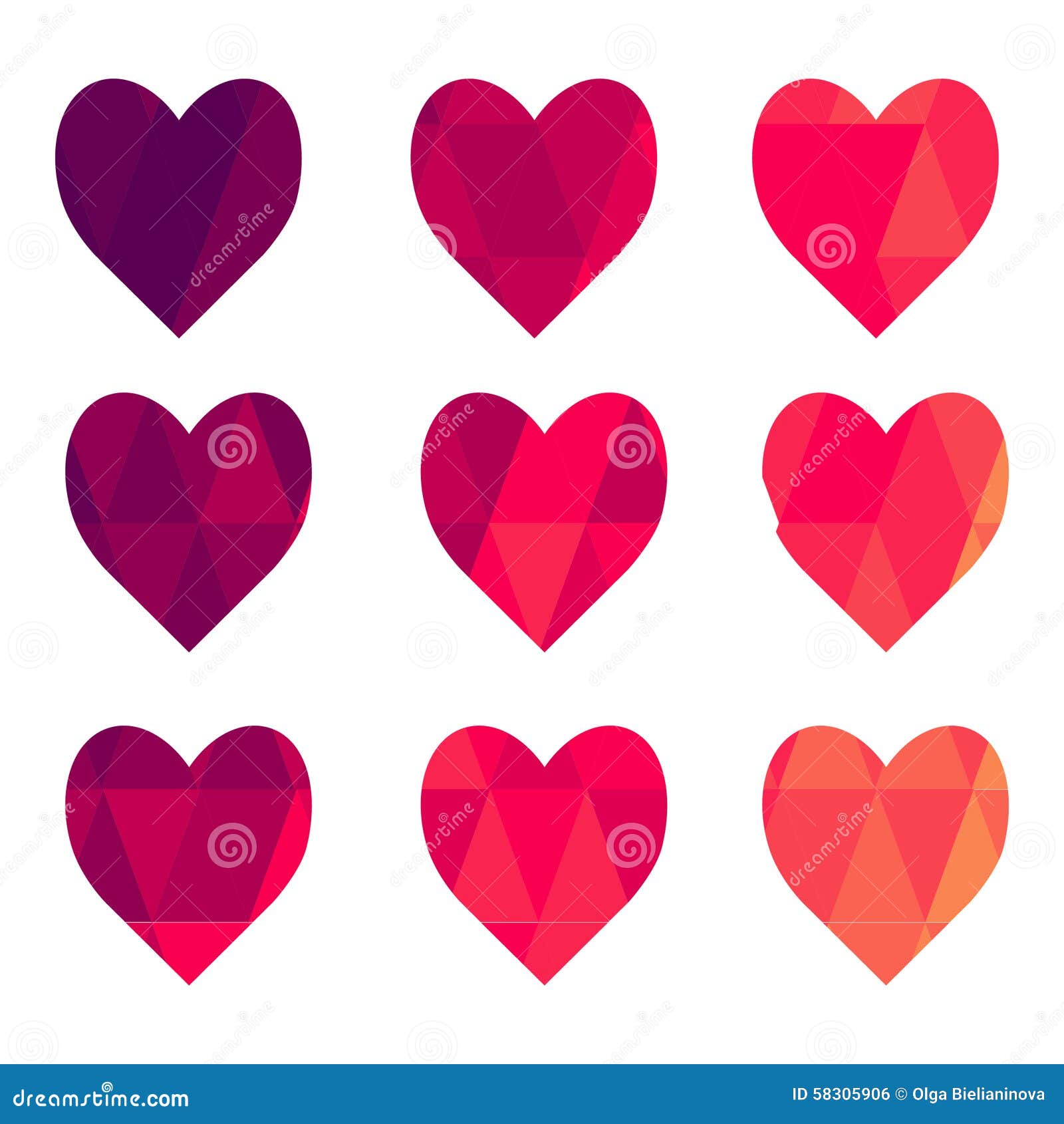 Abstract Hearts of Triangles Stock Vector - Illustration of celebration ...