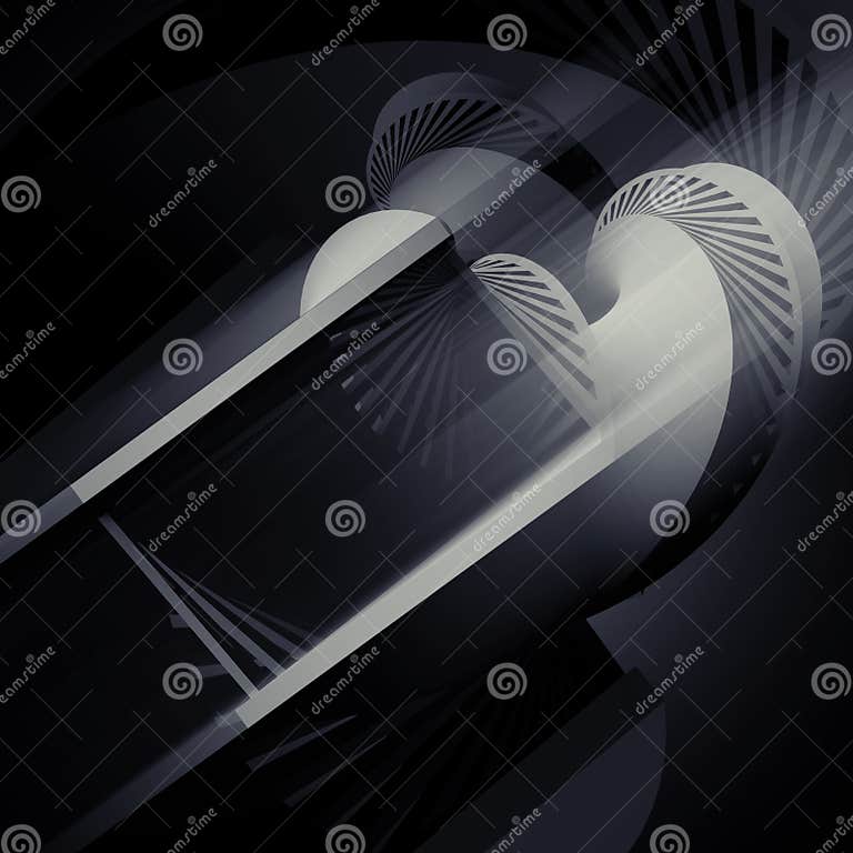 Abstract Helix Object on Black Stock Illustration - Illustration of ...