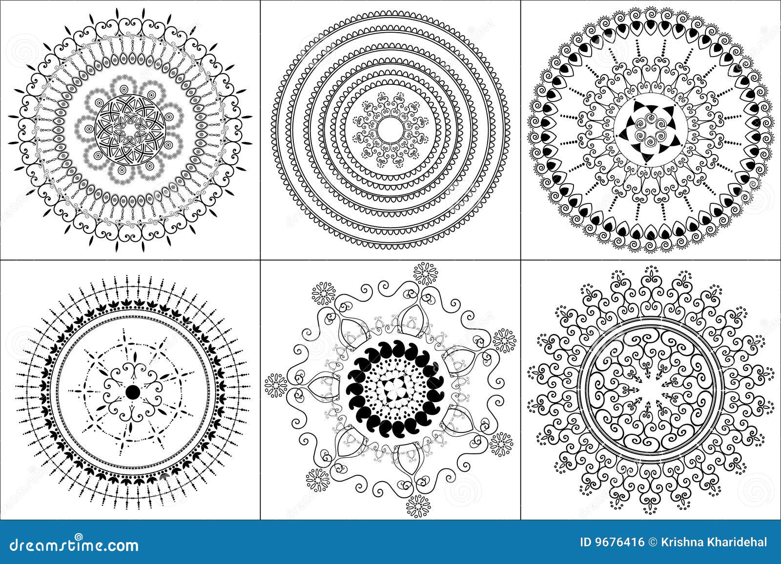 Abstract Henna Blocks Background Stock Vector - Illustration of hippie ...