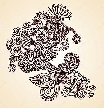 Abstract Henna Design Element Stock Vector - Illustration of indian ...