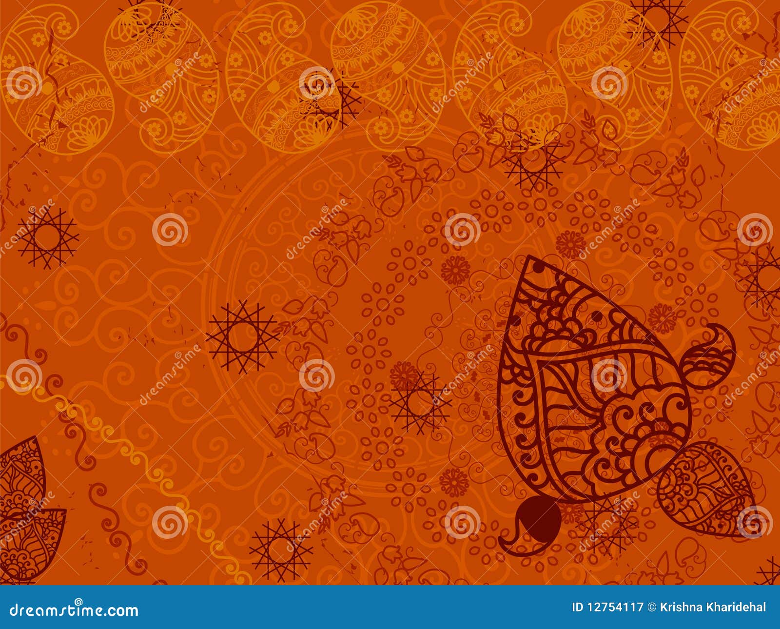 Abstract Henna Paisley Background Stock Illustration - Illustration of ...