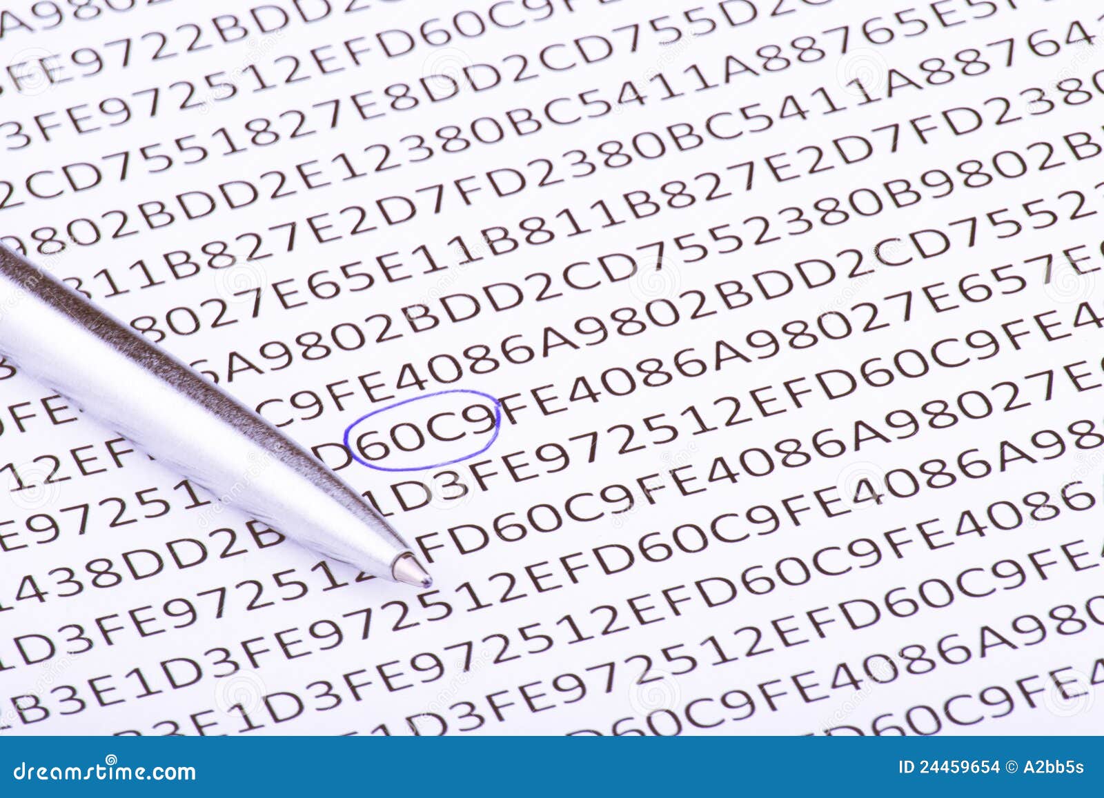 Abstract Hexadecimal Code and Pen Stock Photo - Image of encode ...