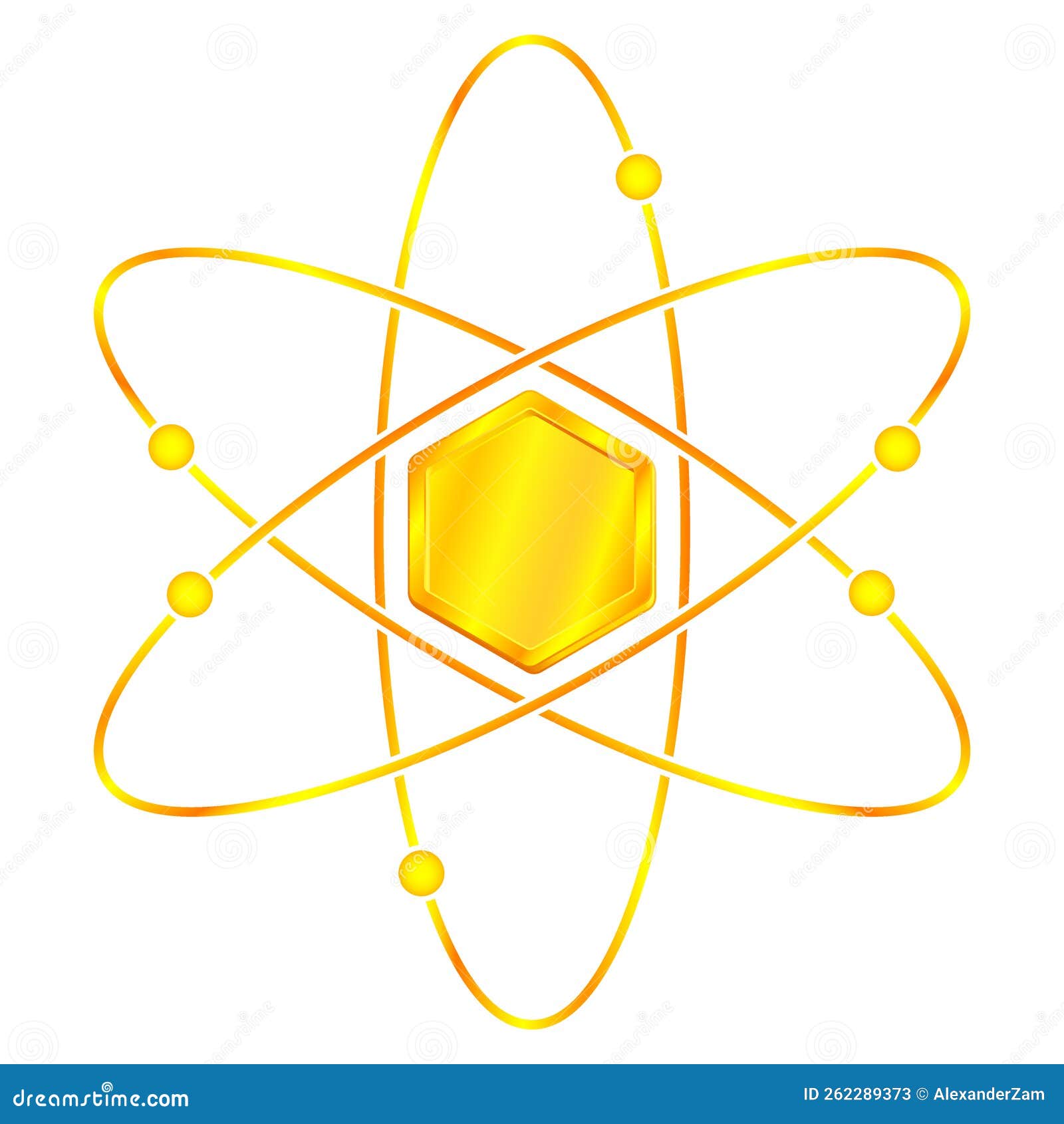Abstract hexagon atom stock vector. Illustration of shape - 262289373