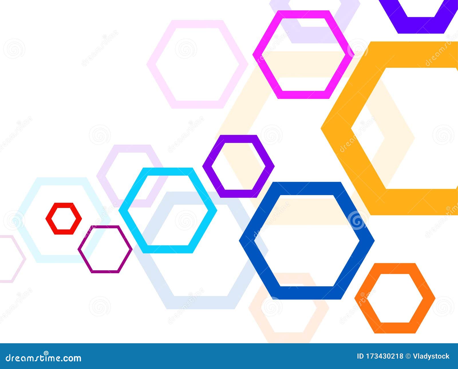 Abstract Hexagon Background, Molecular Structure, Geometric Shape with ...