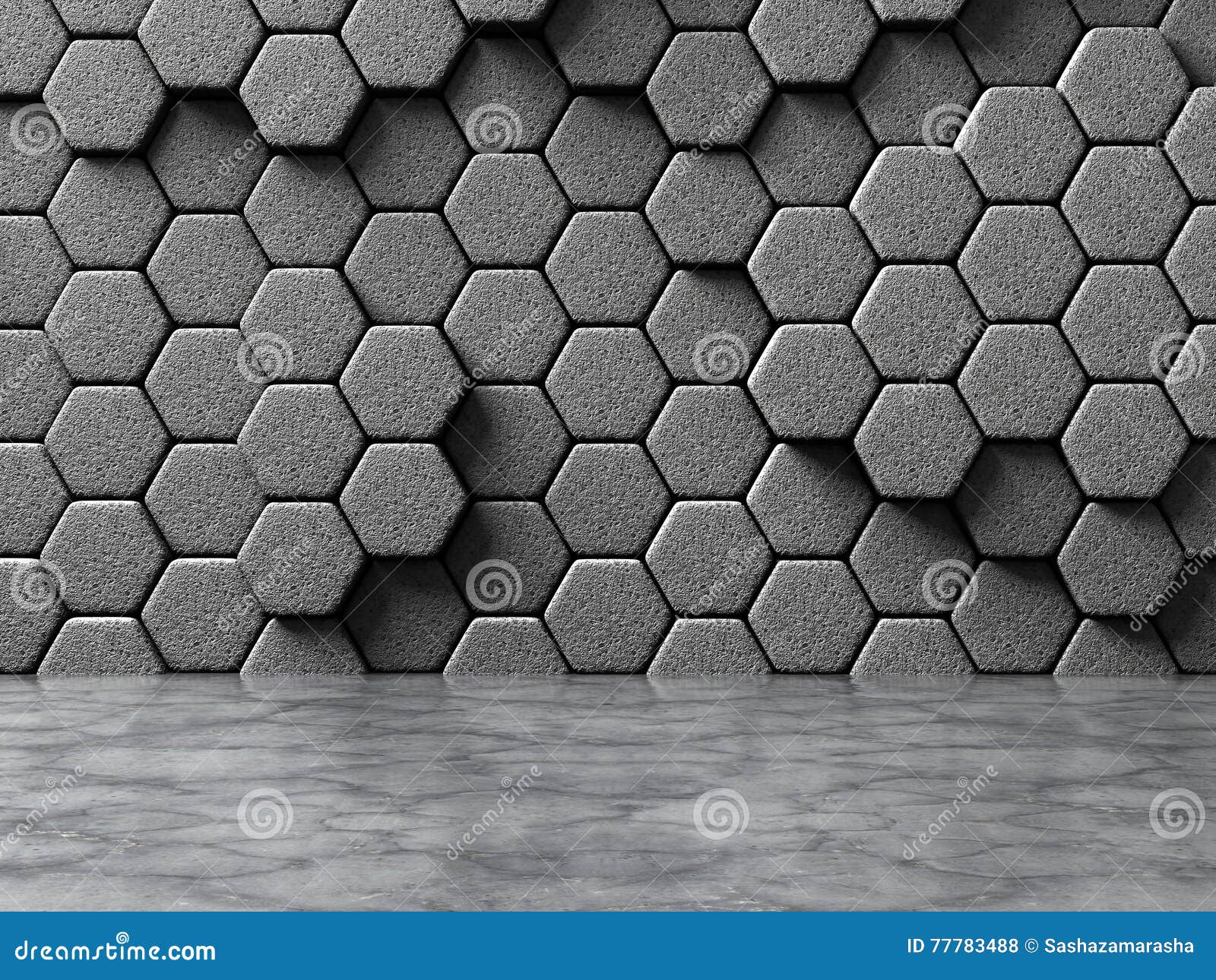 Abstract Hexagon Bricks Concrete Wall Background Stock Illustration ...