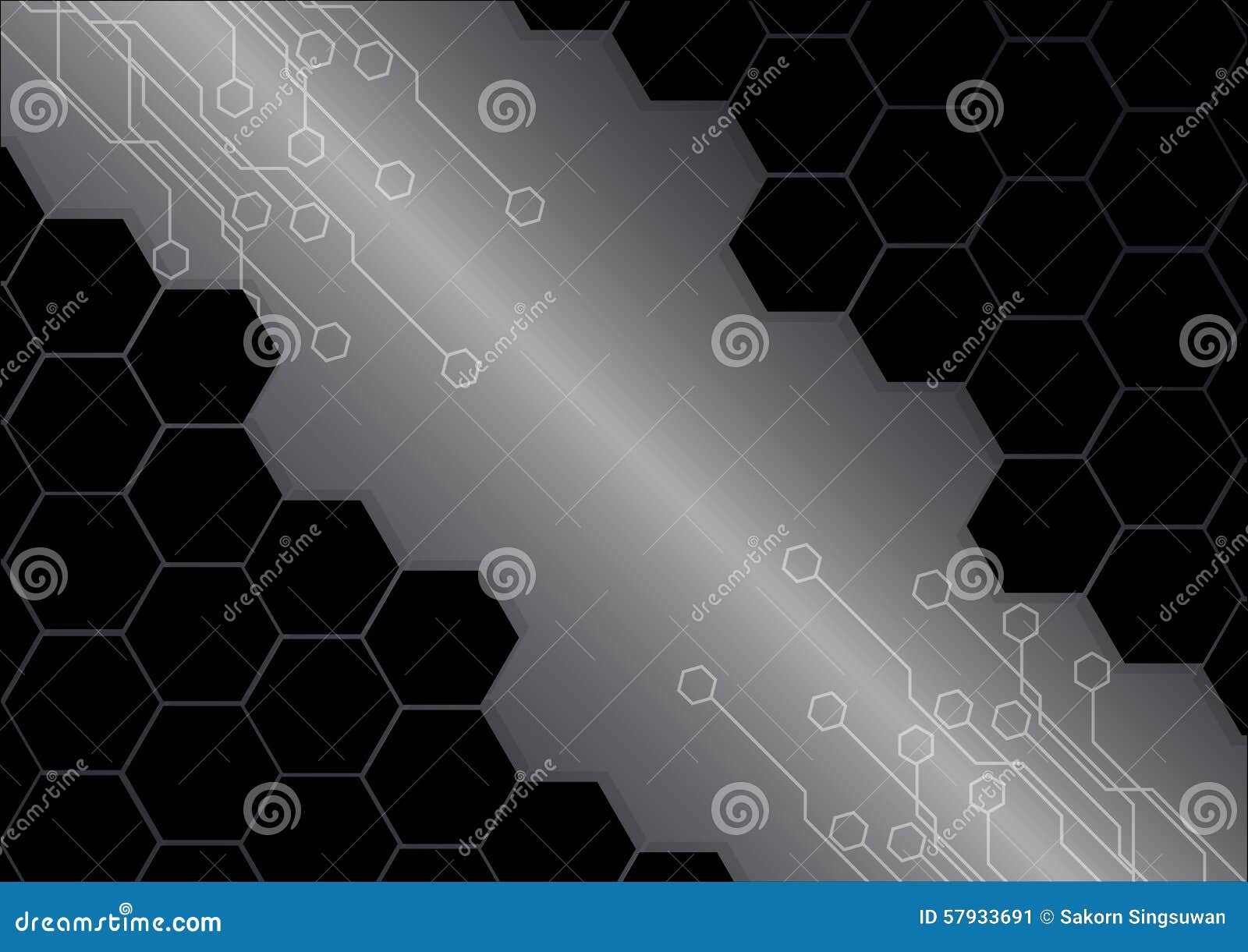 Abstract Hexagon with Circuit Design Background Stock Vector ...