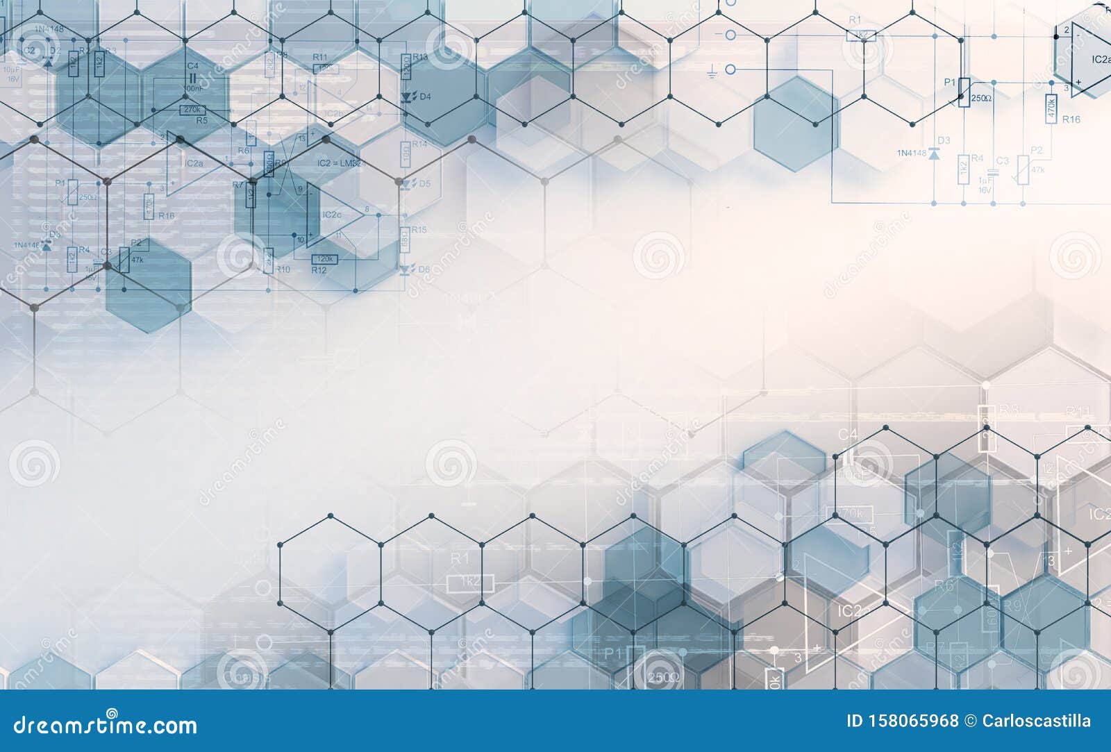 Abstract Hexagon and Data Background Stock Illustration - Illustration ...