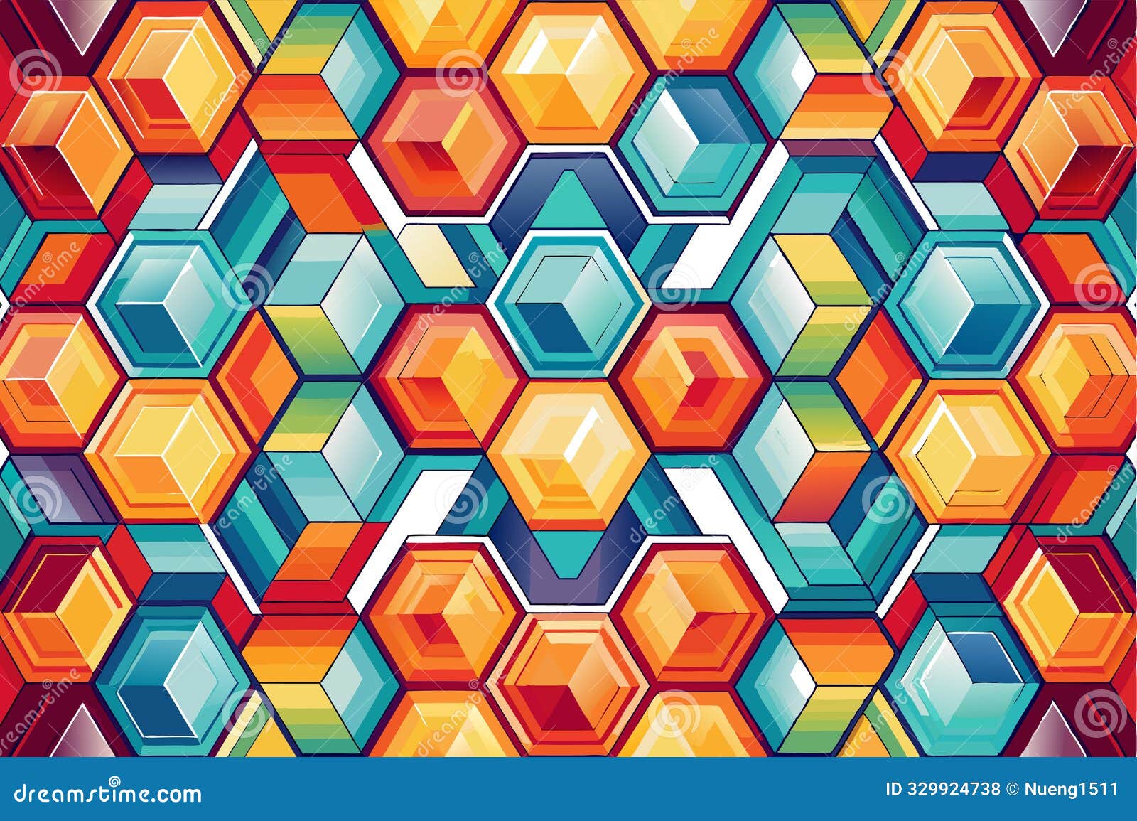 Abstract Hexagon Design Seamless Wallpaper Background Stock ...
