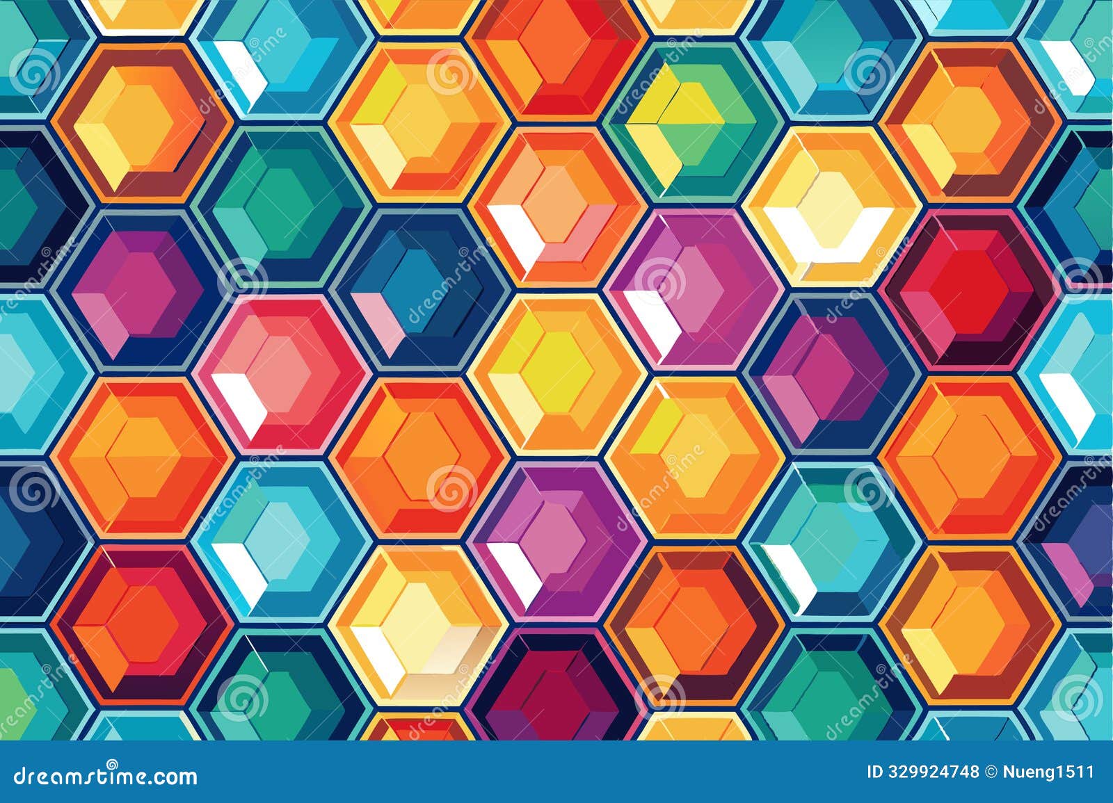 Abstract Hexagon Design Seamless Wallpaper Background Stock ...