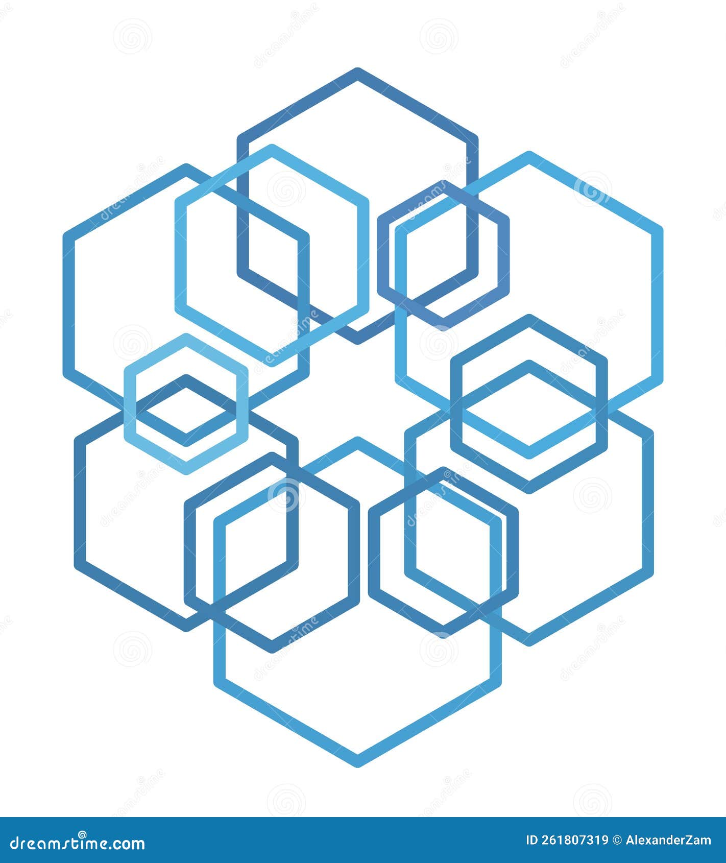 Abstract hexagon elements stock vector. Illustration of hexagon - 261807319