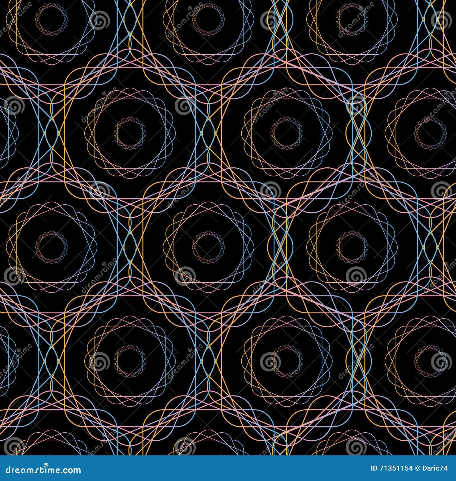 Abstract Hexagon Geometric Circles Seamless Pattern, Stock Illustration ...