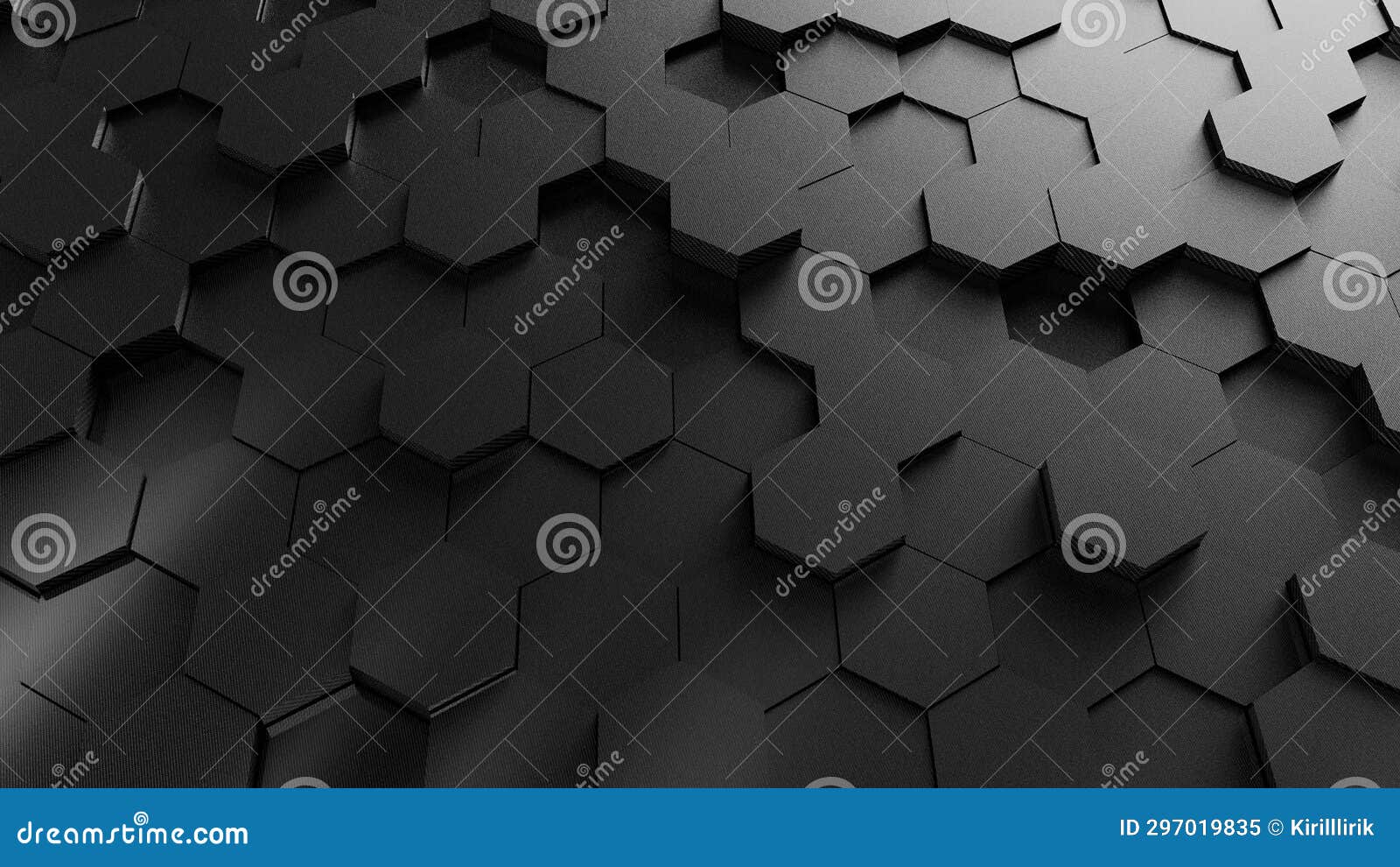 Abstract Hexagon Geometric Surface Loop. Dark Black Clean Minimal Hexagonal Grid Pattern, Random ...
