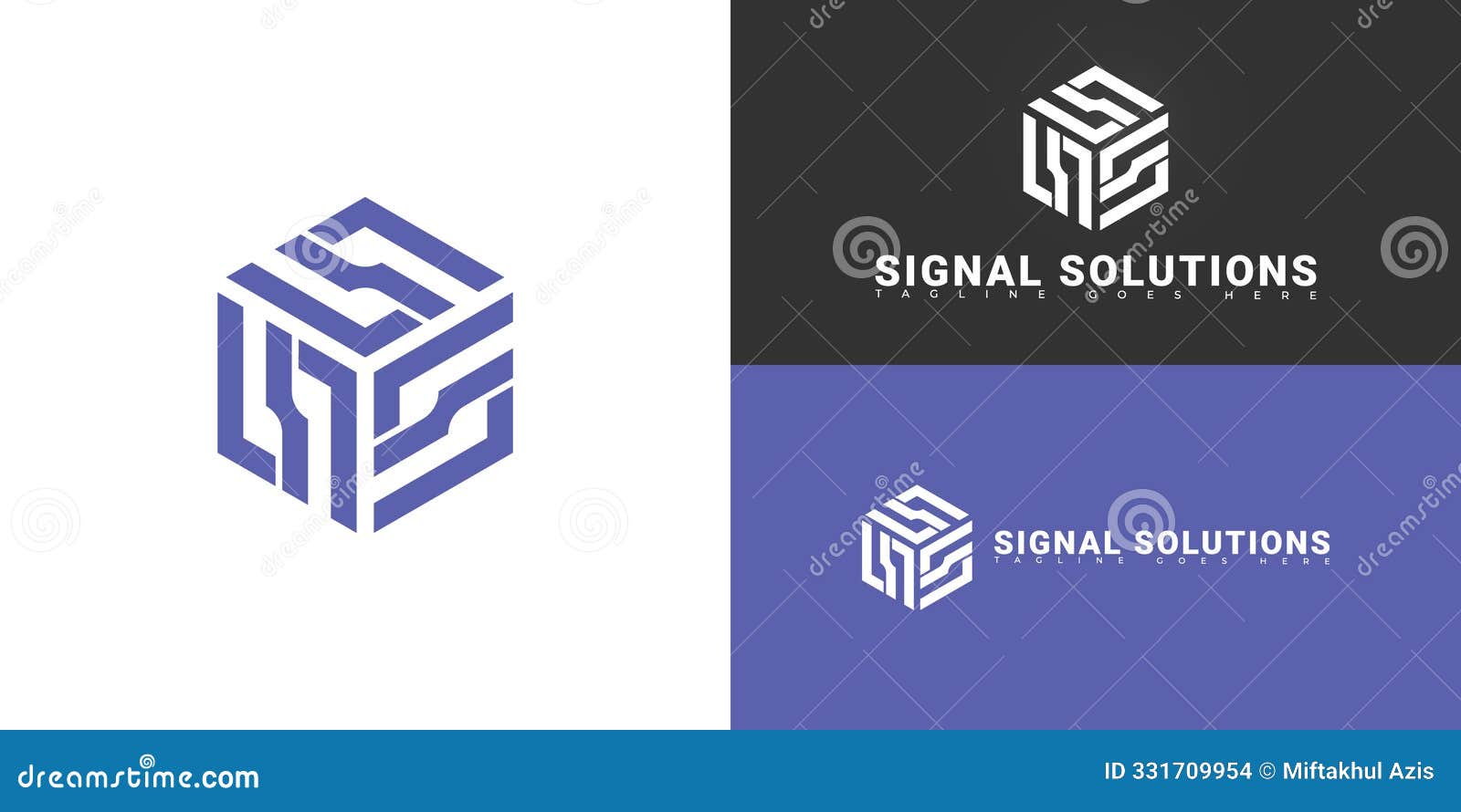 Abstract Hexagon Initial Letter S or SS in Purple Isolated on Multiple ...