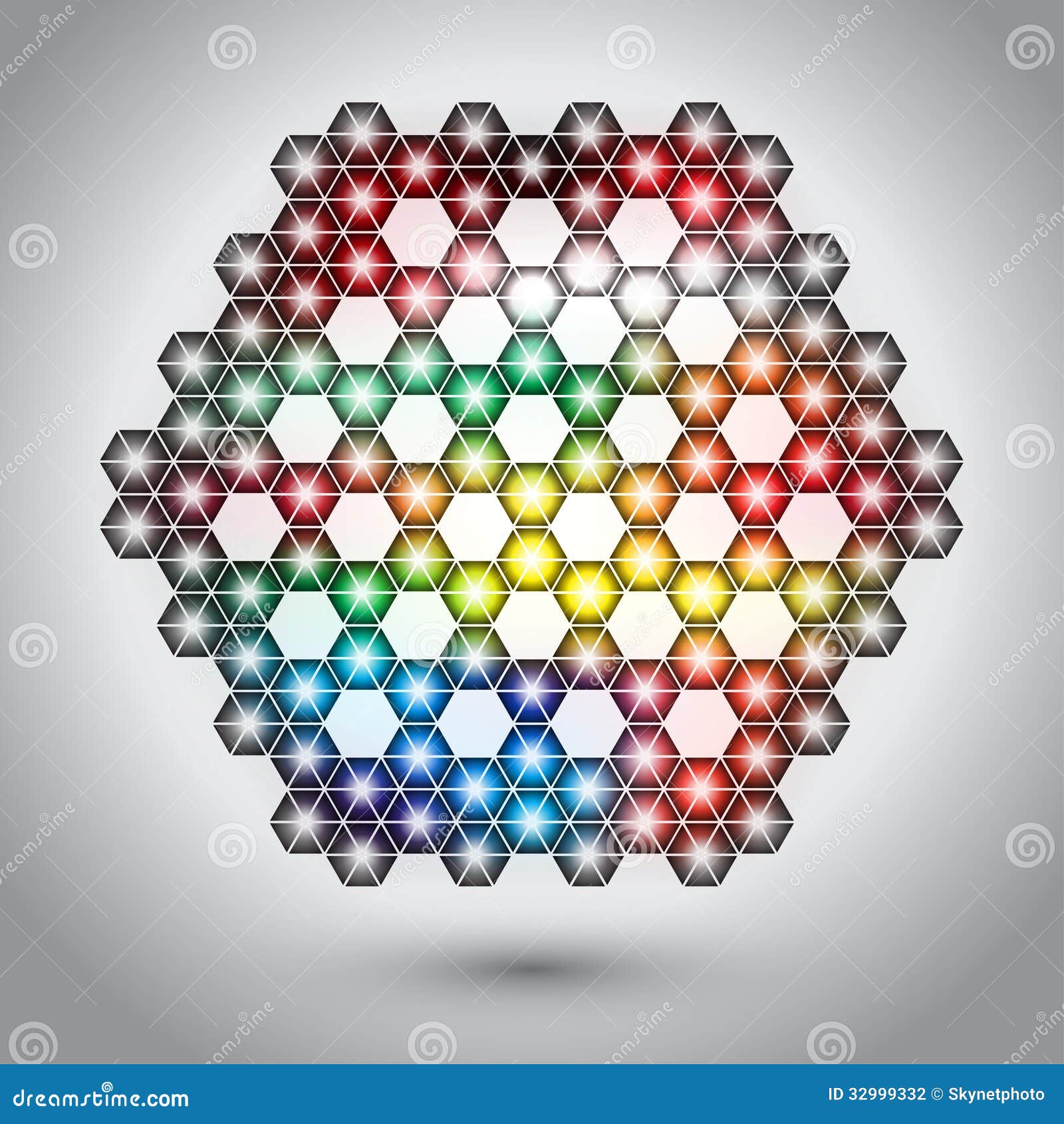 Abstract hexagon lights stock vector. Illustration of concept - 32999332