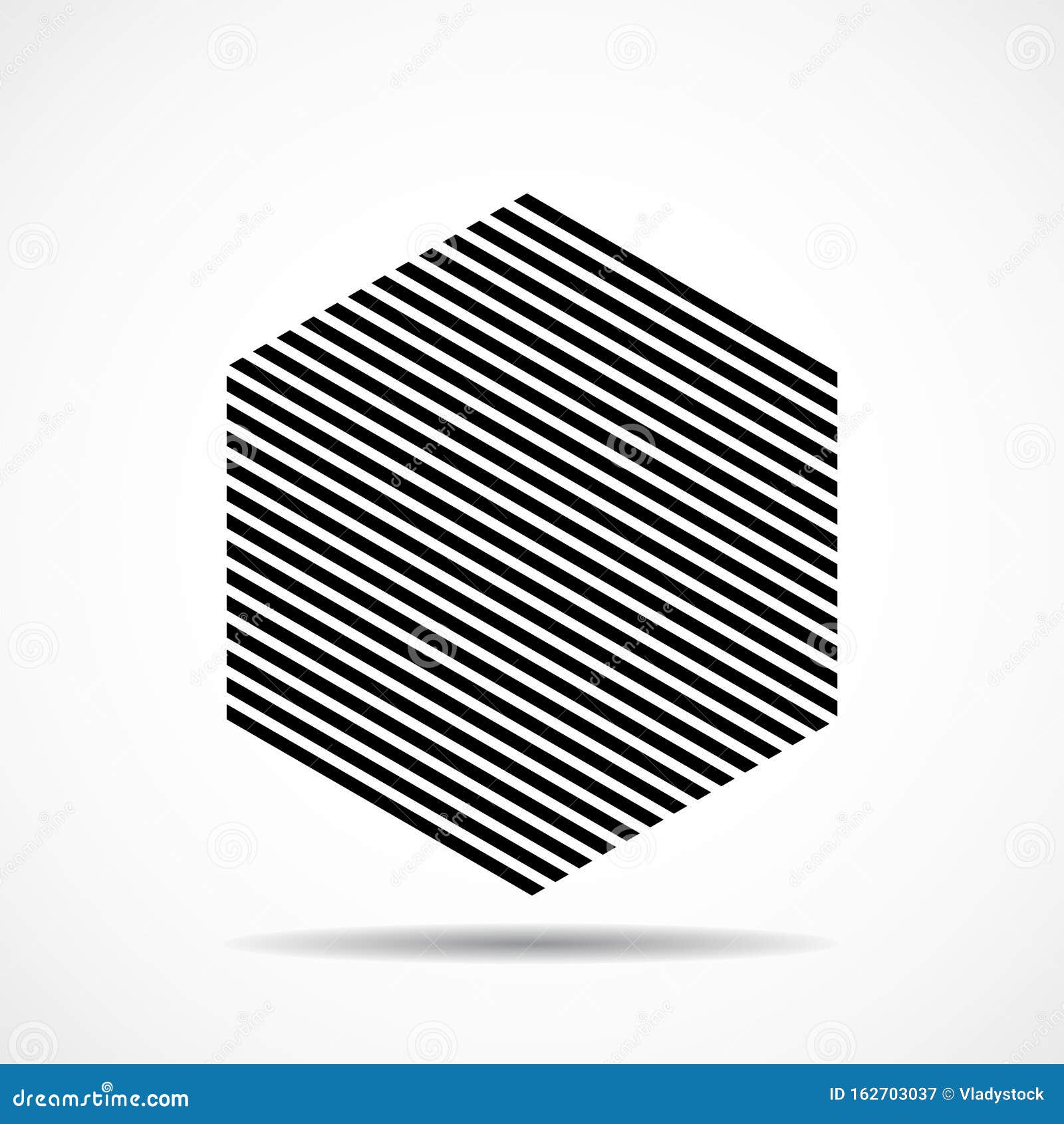 Abstract Hexagon of Lines, Geometric Shape Stock Vector - Illustration ...