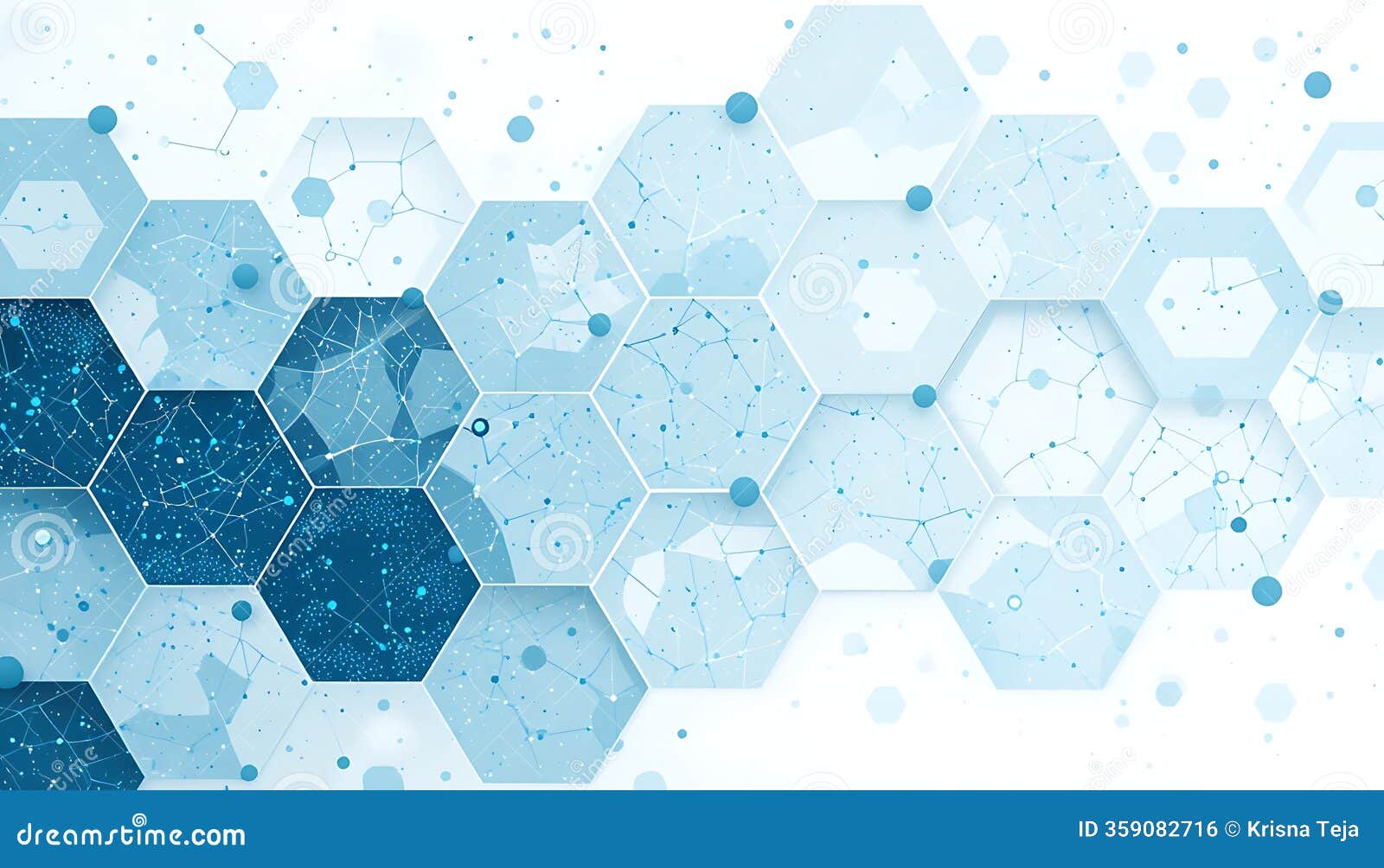 Abstract Hexagon Network: Cool Blue Geometric Design Stock Illustration ...