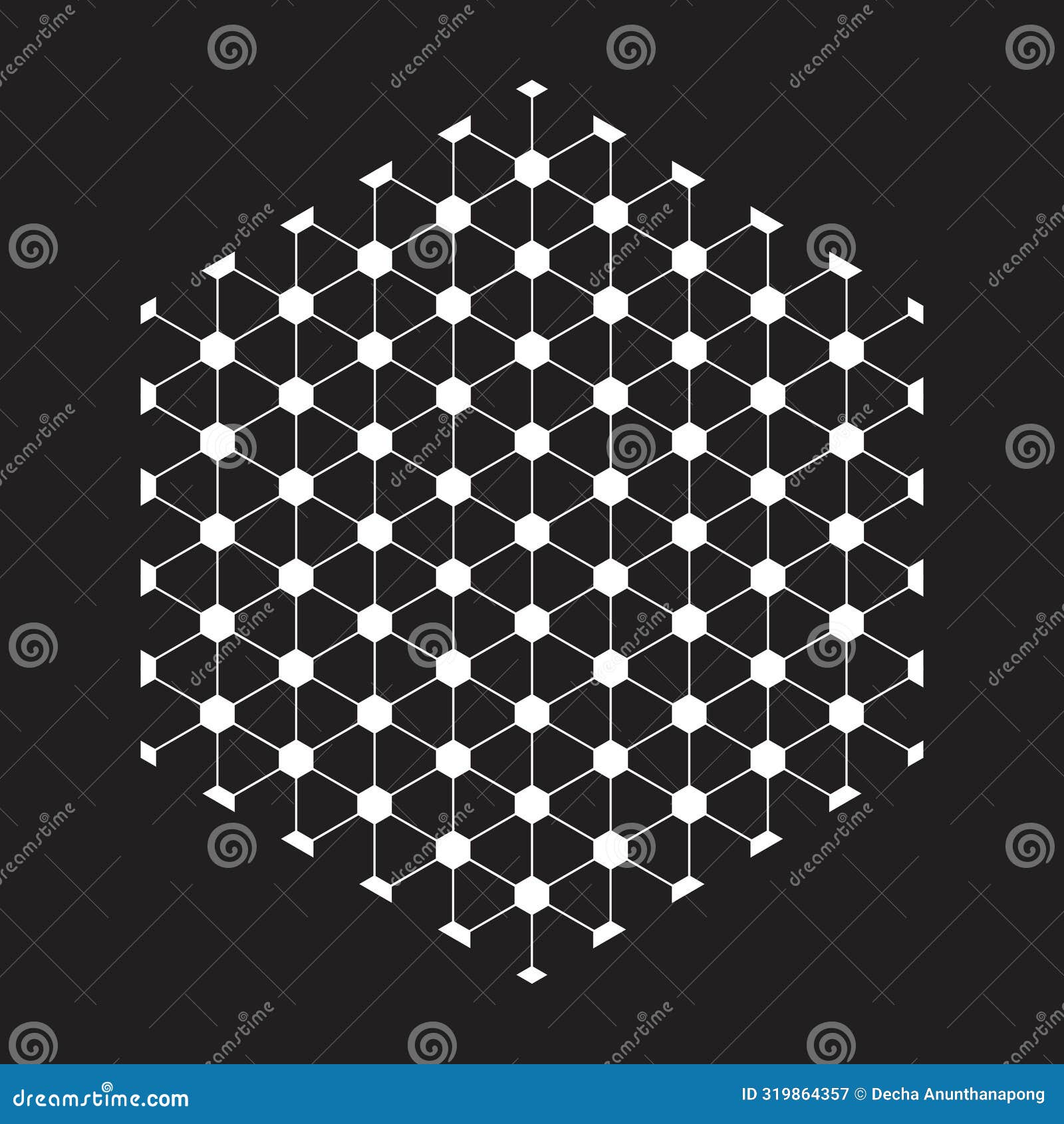 Abstract hexagon overlap stock vector. Illustration of decoration ...