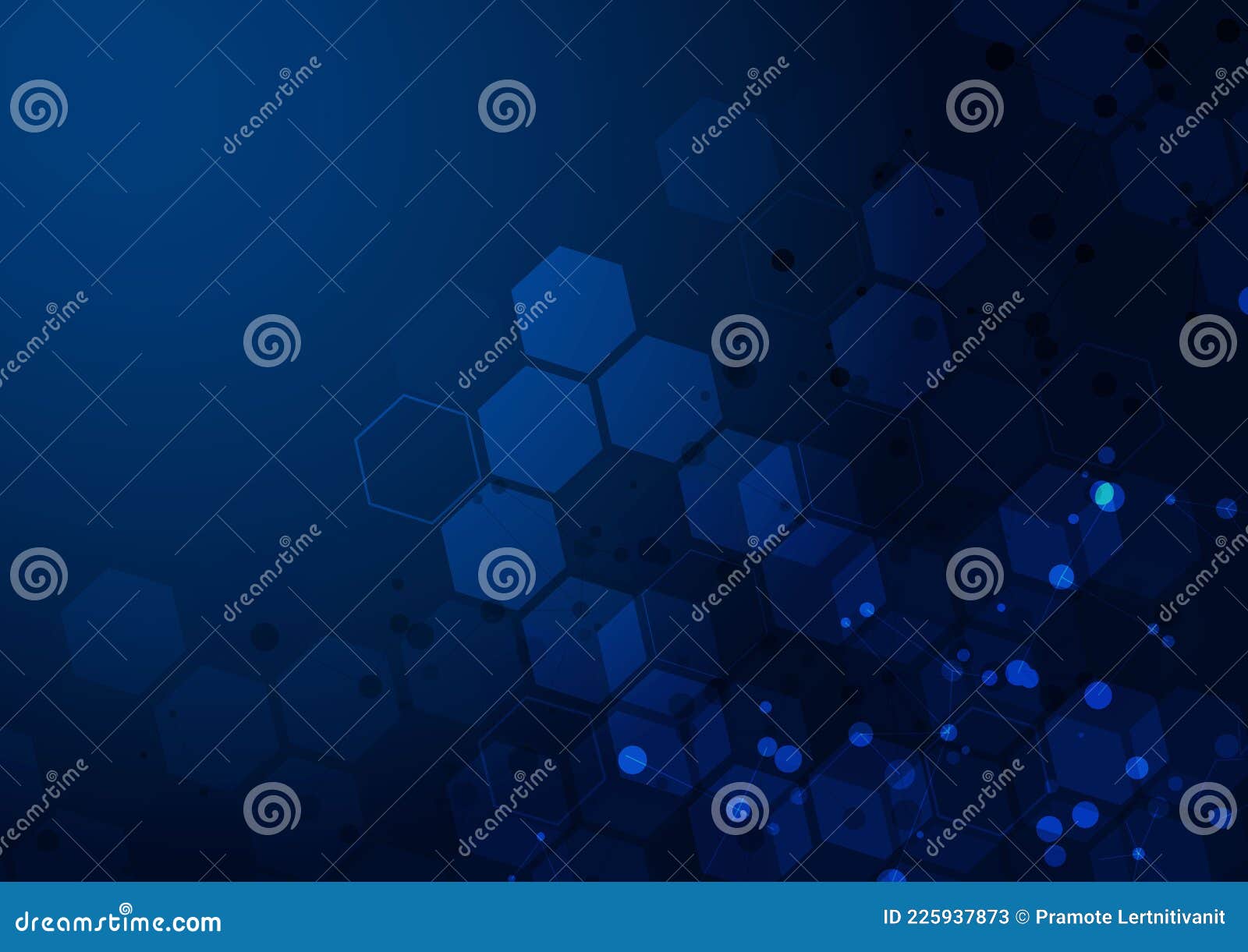 Abstract Hexagon Pattern on Blue Background. Medical and Science ...