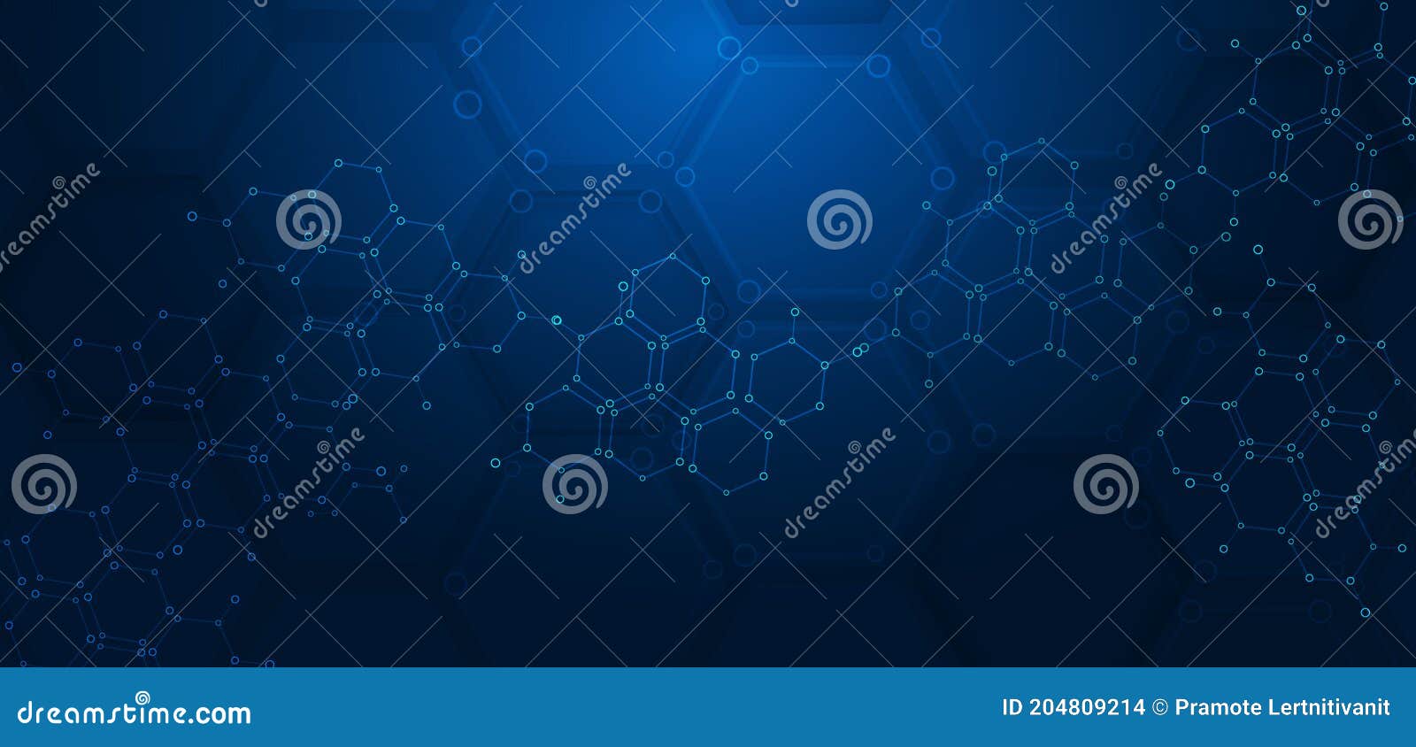 Abstract Hexagon Pattern Dark Blue Background. Medical and Science ...