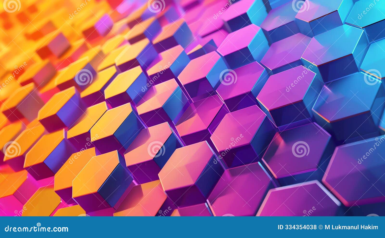 Abstract Hexagon Pattern Design with 3D Effect, Perfect for Futuristic ...