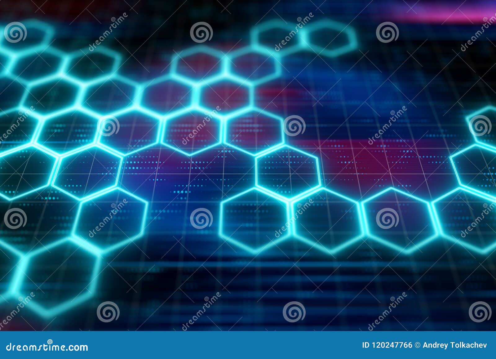 Hexagon Pattern Molecular Sci Fi Stock Illustration - Illustration of ...