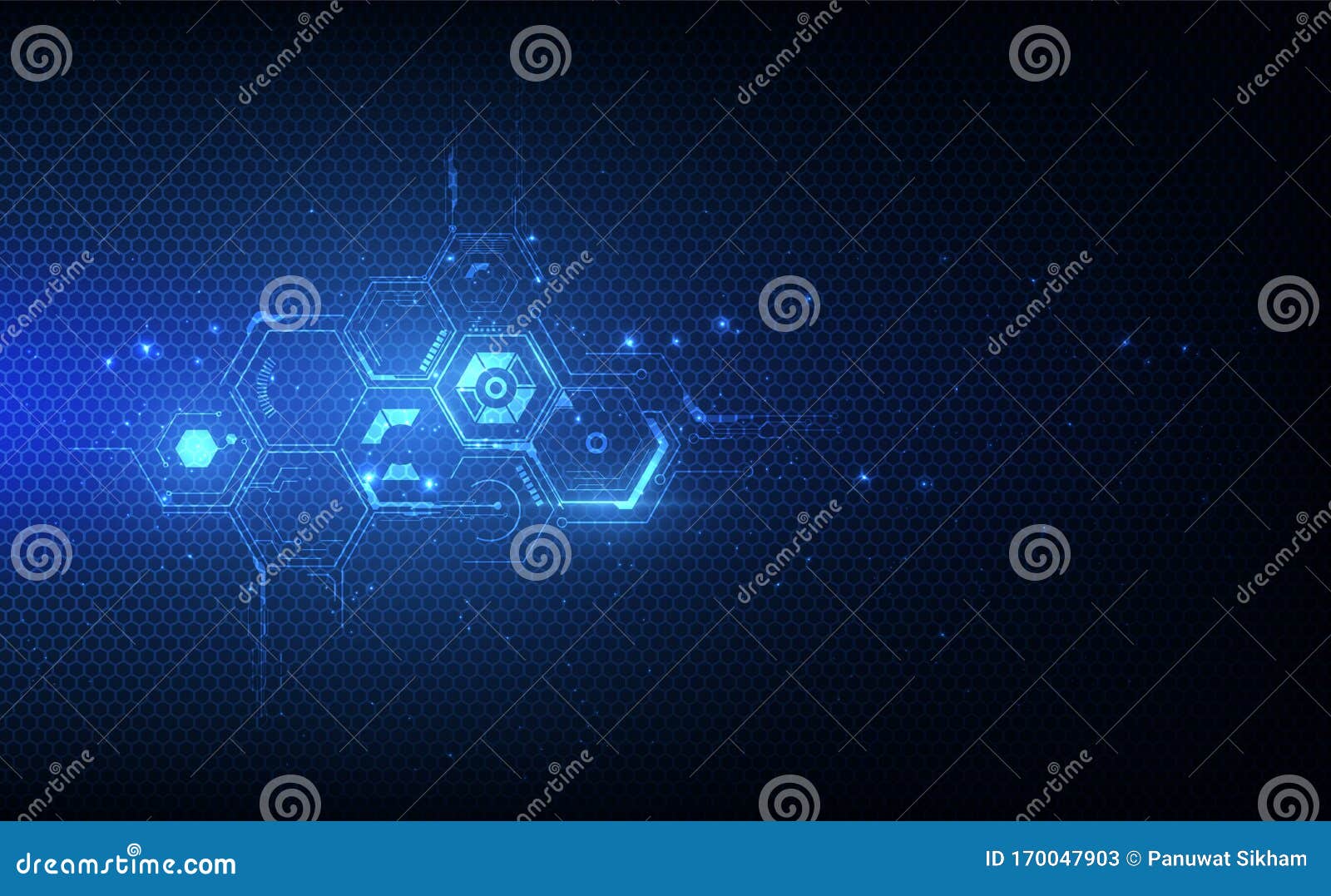 Abstract Hexagon Pattern Tech Sci Fi Innovative Concept Design ...