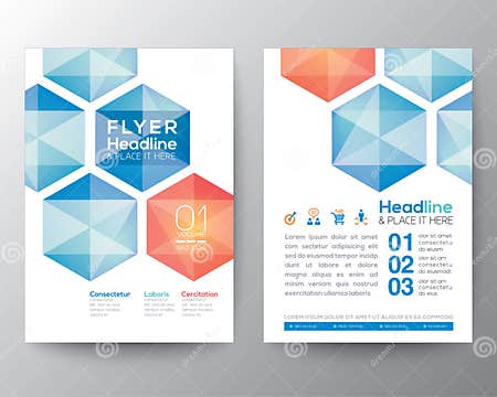 Abstract Hexagon Poster Brochure Flyer Design Template Layout Stock ...