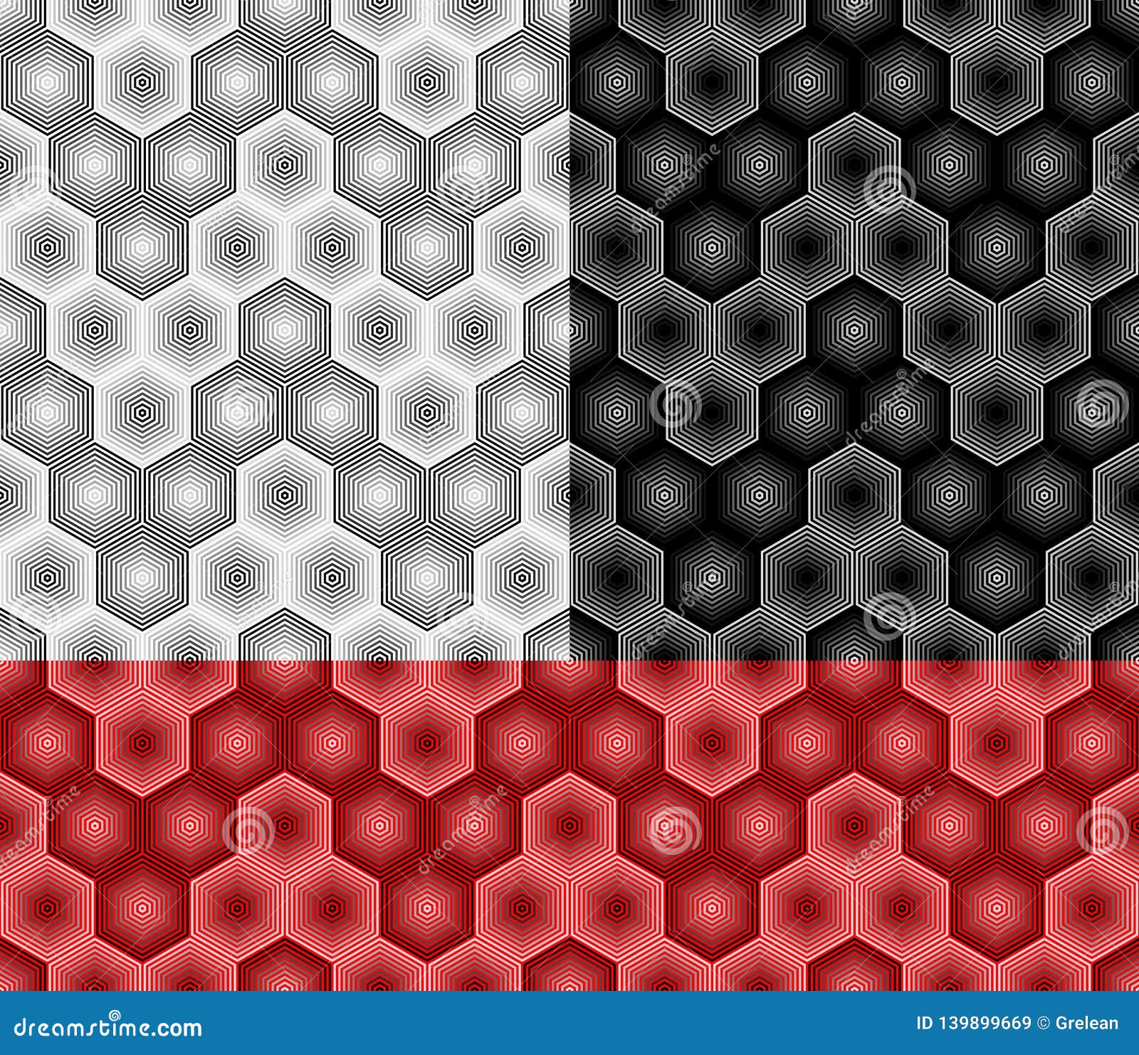 Abstract Hexagon Seamless Pattern from Striped Elements. Part Three ...