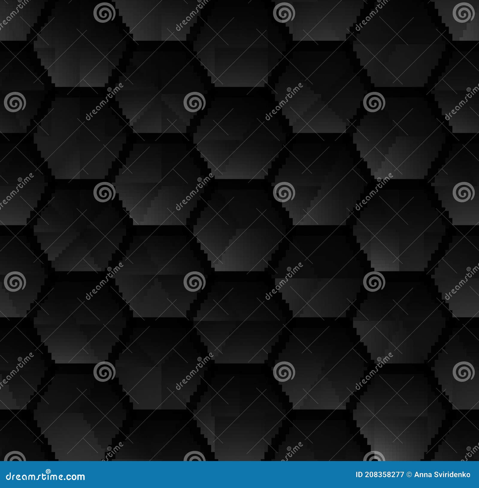 Abstract Hexagon Structure Dark Geometric Background Pixel Art Style ...