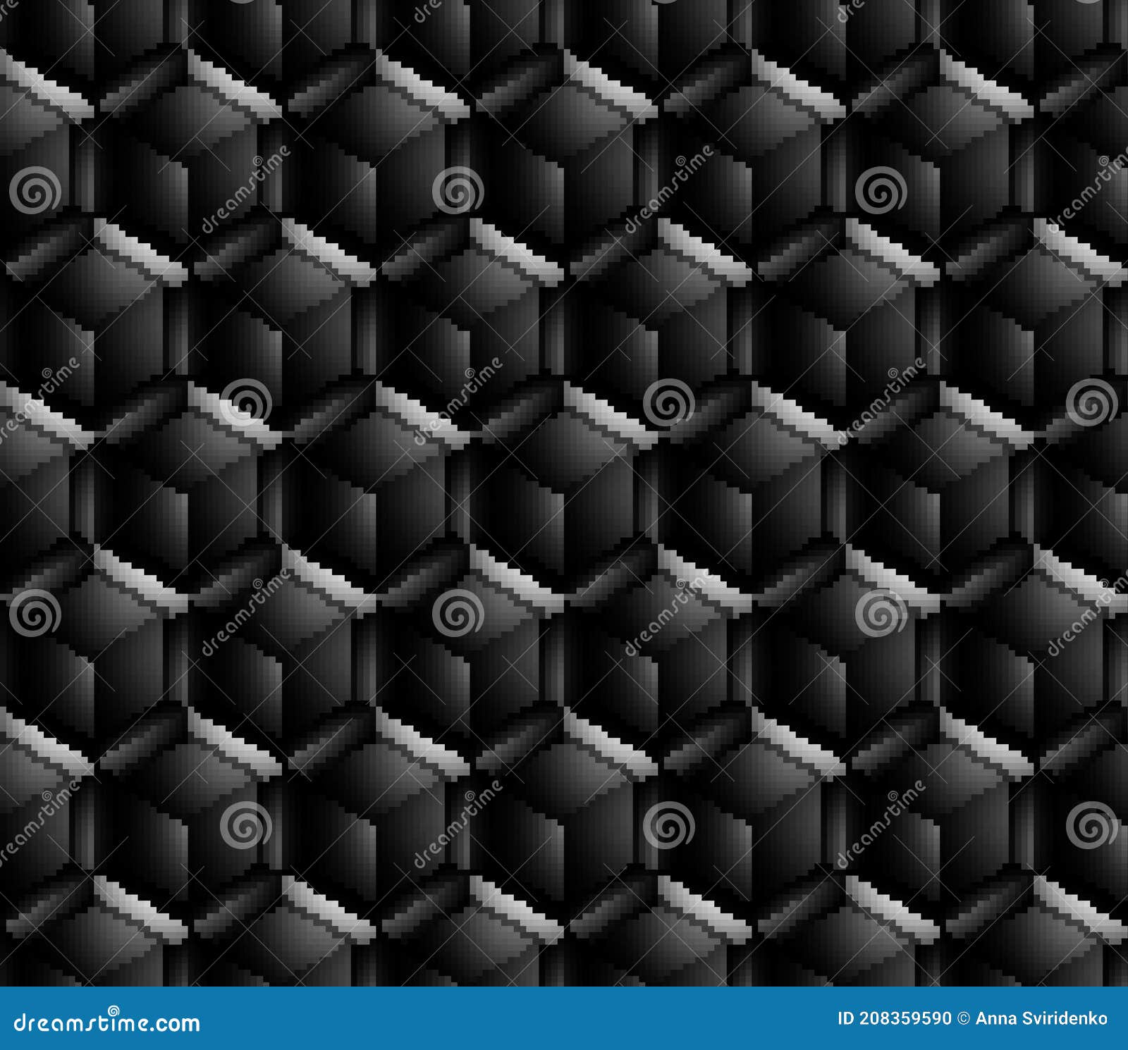 Abstract Hexagon Structure Dark Geometric Background Pixel Art Style ...