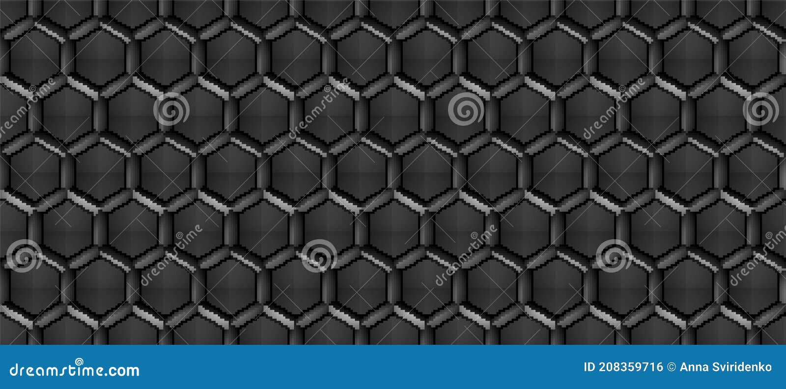 Abstract Hexagon Structure Dark Geometric Background Pixel Art Style ...