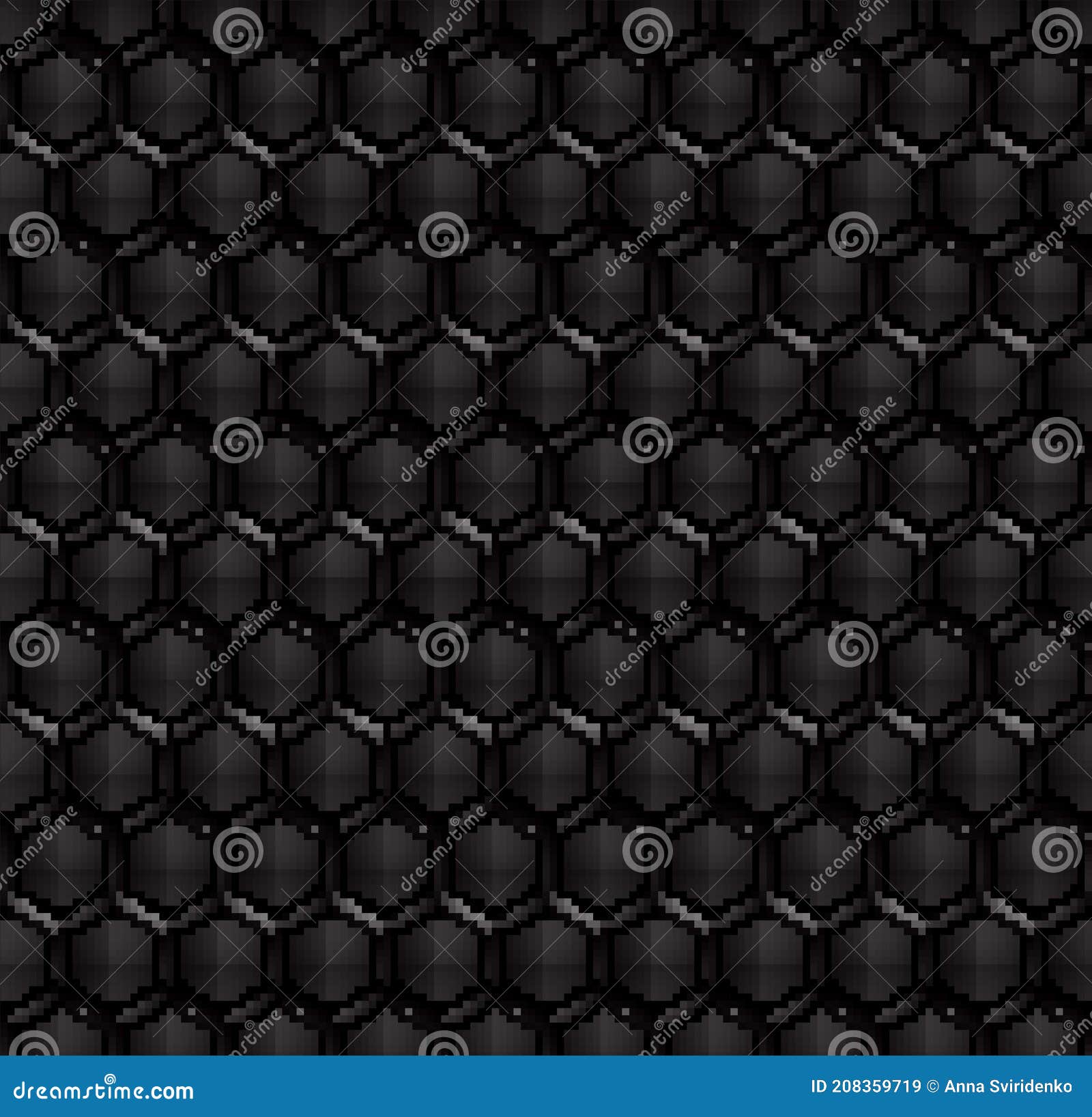 Abstract Hexagon Structure Dark Geometric Background Pixel Art Style ...