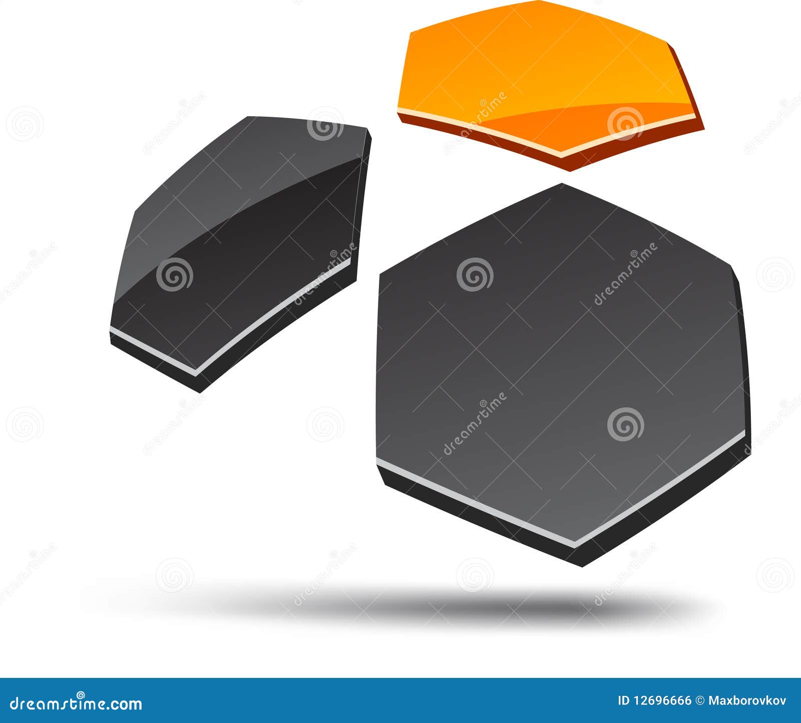 Abstract hexagon symbol. stock vector. Illustration of design - 12696666