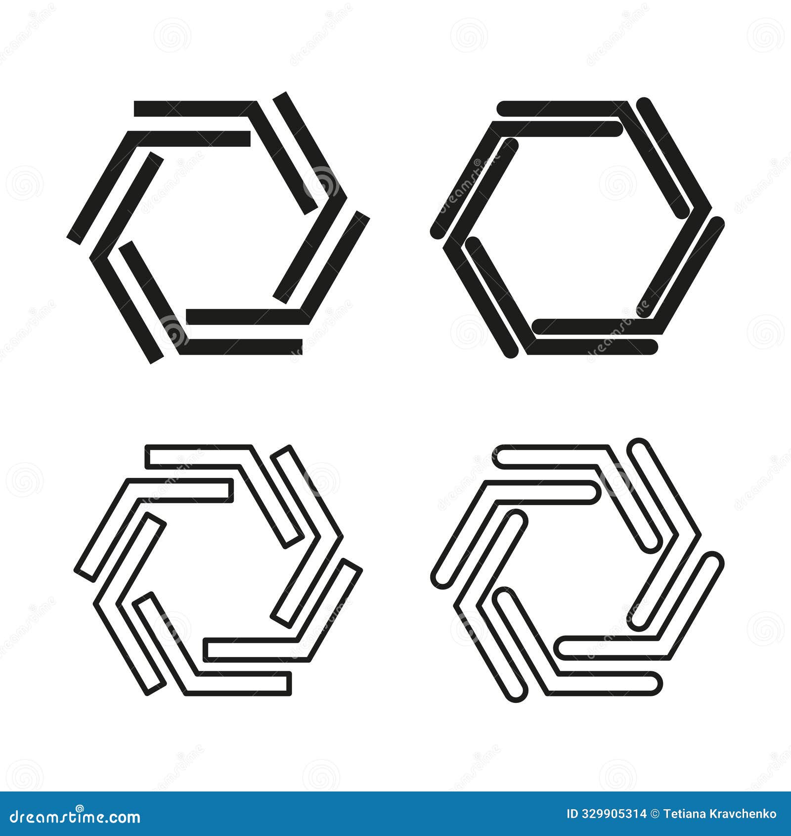 Abstract Hexagon Symbols. Geometric Vector Icons. Modern Minimalist ...