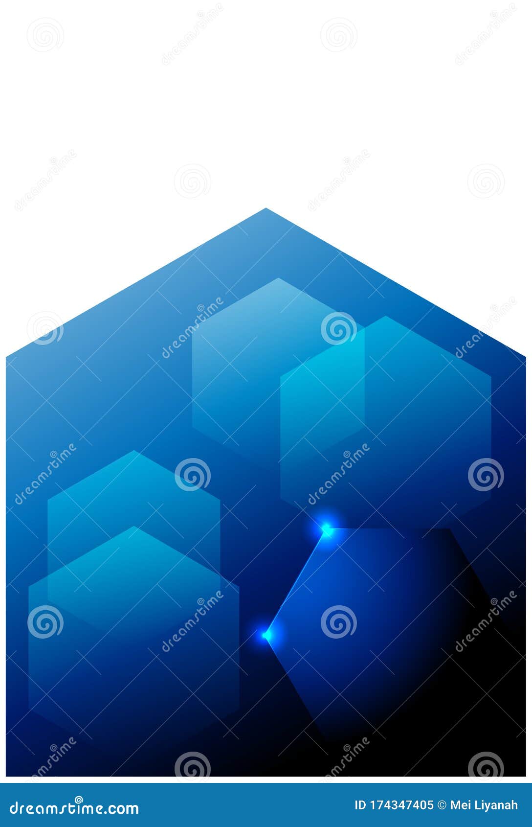 Abstract from the Hexagon of Technological Innovation. Futuristic ...