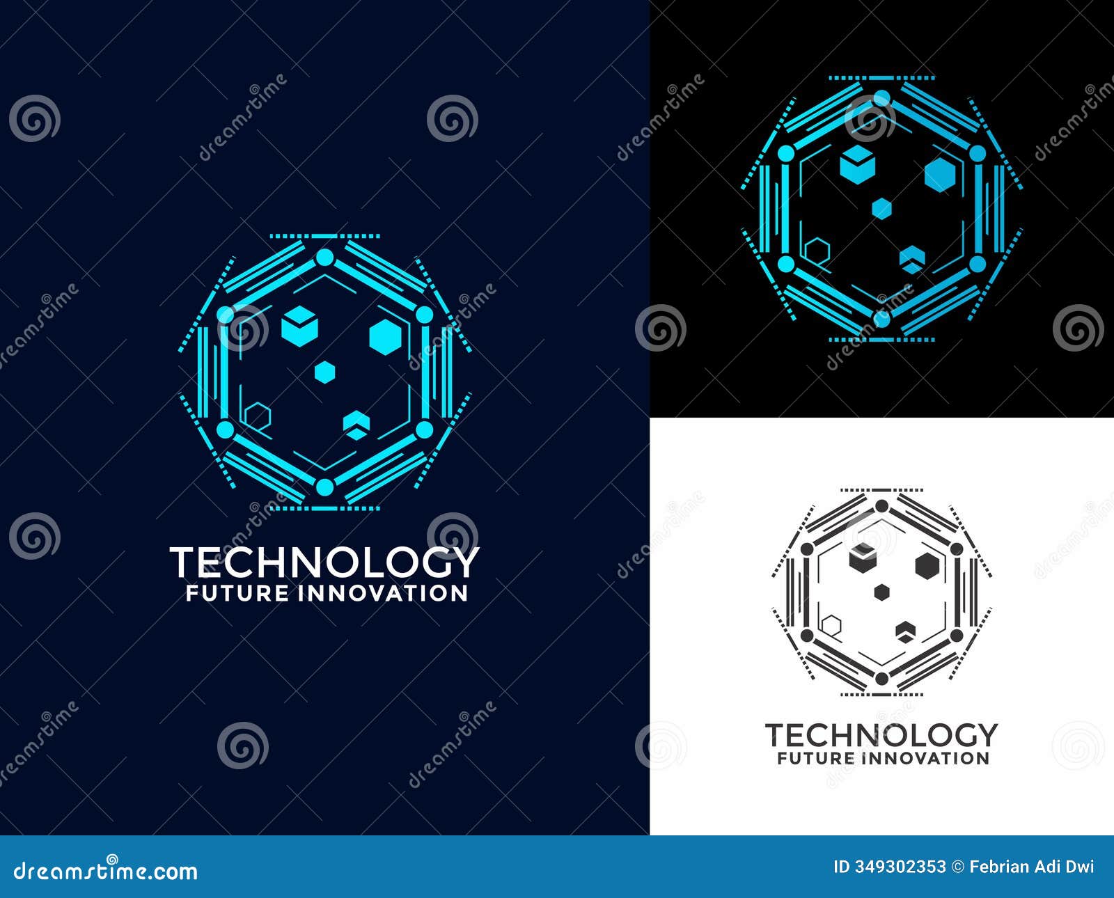 Abstract Hexagon Technology Logo Vector. Creative Modern Tech Logo Design Template Stock Vector ...