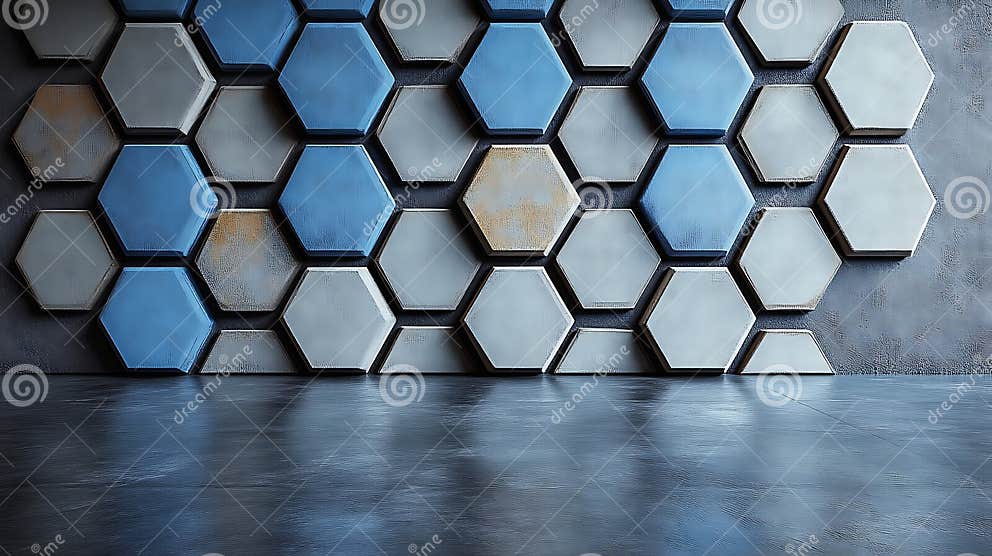 Abstract Hexagon Wall Panel Design Modern Interior Stock Photo - Image ...