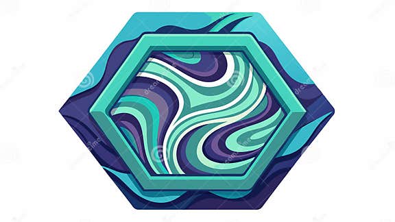 Abstract Hexagon with Wavy Curve Pattern Texture on White Background ...