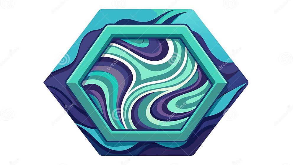 Abstract Hexagon with Wavy Curve Pattern Texture on White Background ...