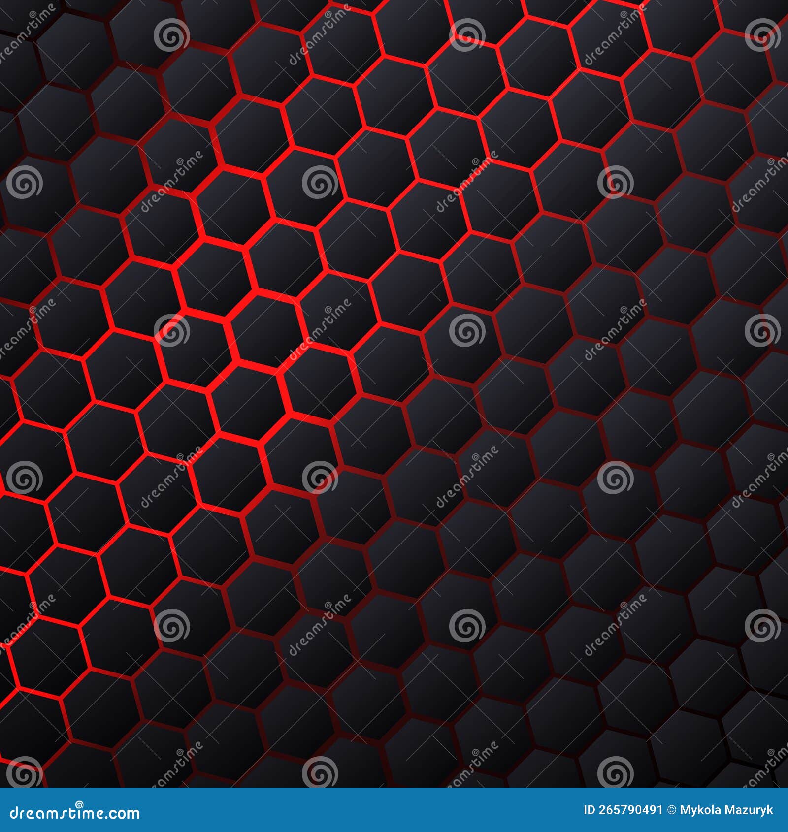 Abstract Hexagonal Background with Red Light. Cyber Game Backdrop Stock ...