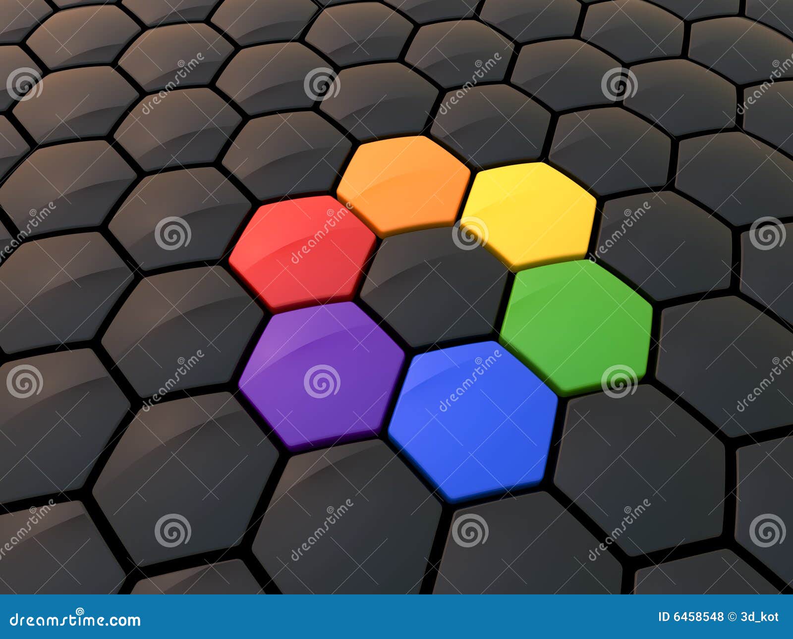Abstract Hexagonal Color Wheel Stock Illustration - Illustration of ...