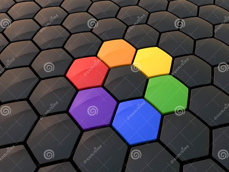 Abstract Hexagonal Color Wheel Stock Illustration - Illustration of ...