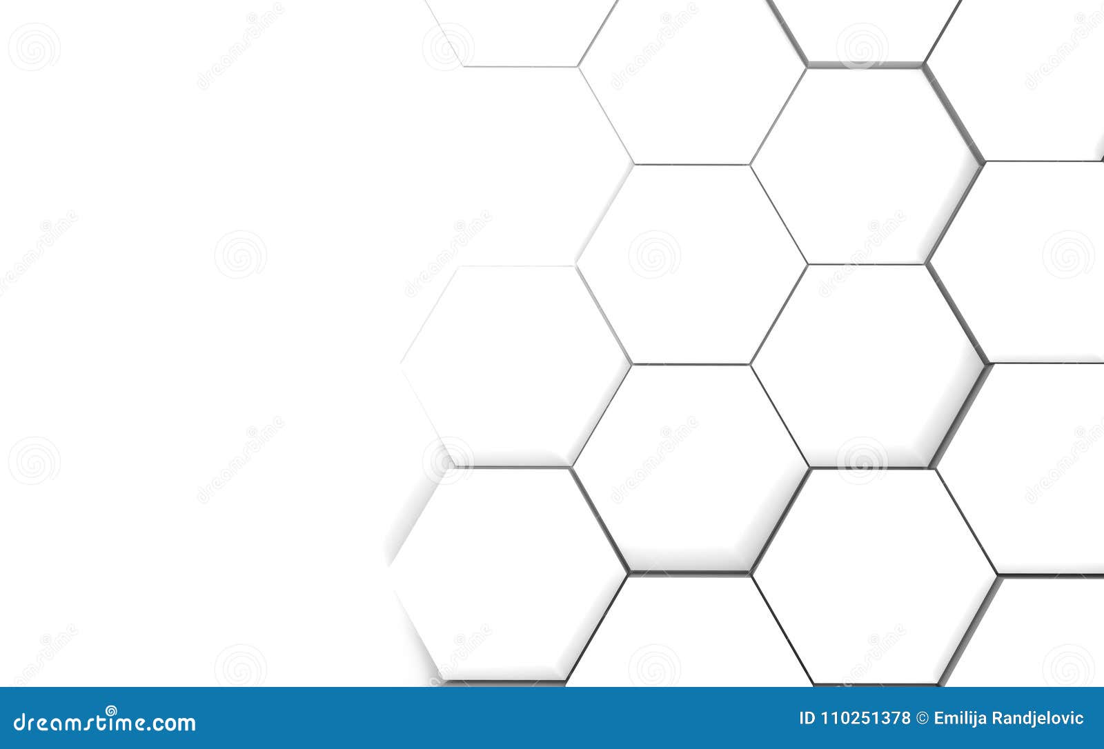Hexagonal Futuristic White Surface - Abstract 3D Illustration Stock ...