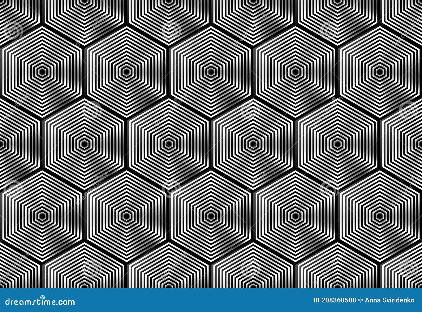 Abstract Hexagonal Geometric Pattern Background Stock Illustration ...