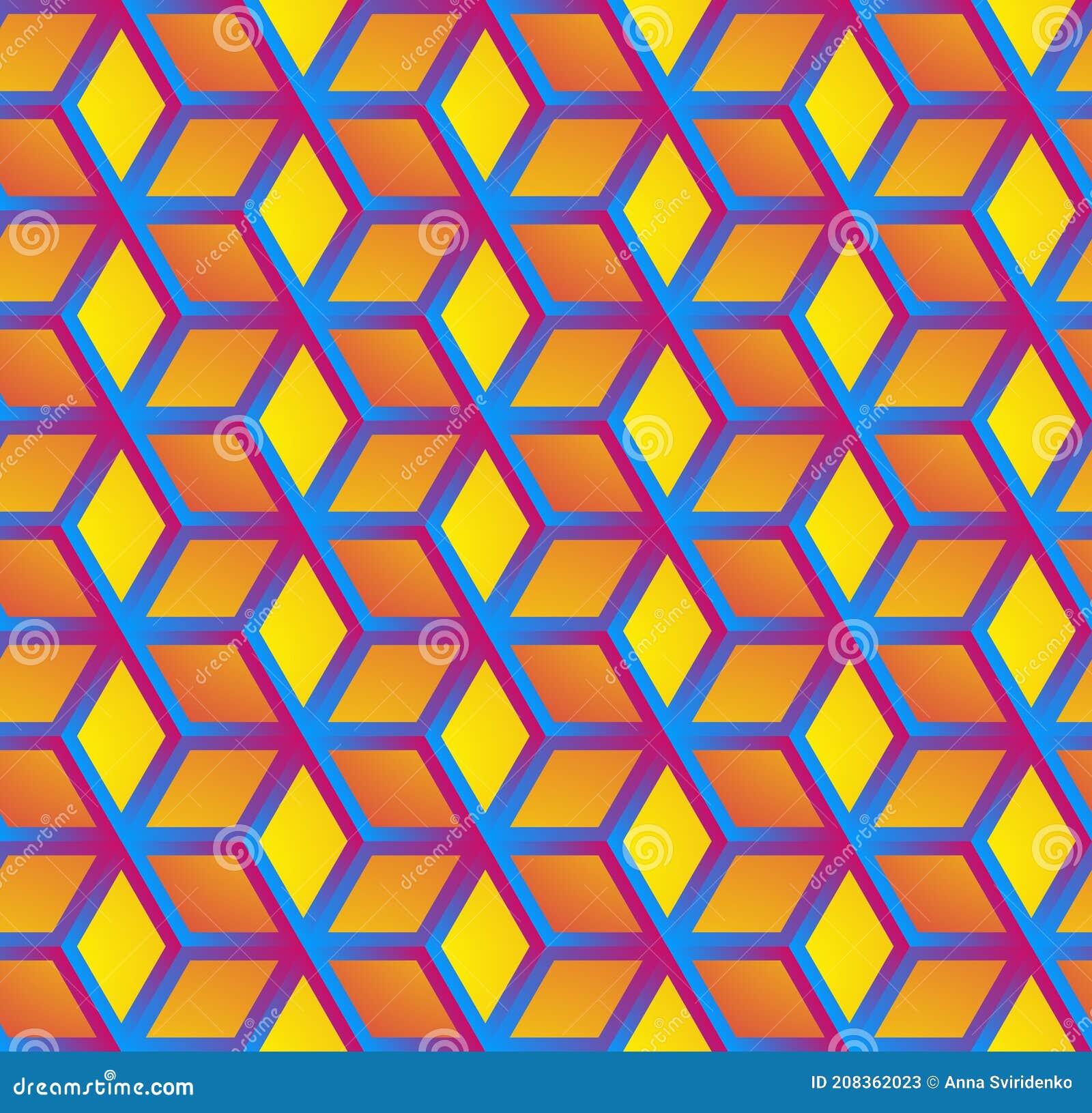 Abstract Hexagonal Geometric Pattern Background Stock Illustration ...
