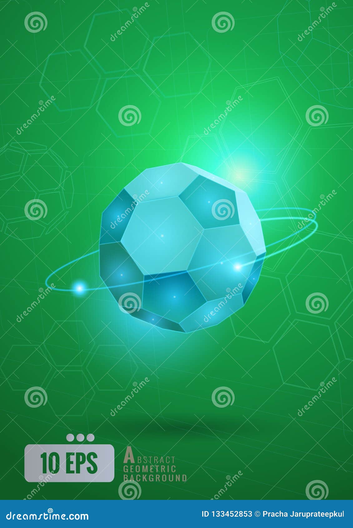 Abstract Hexagonal Soccer Shape with Technology BG Stock Vector ...