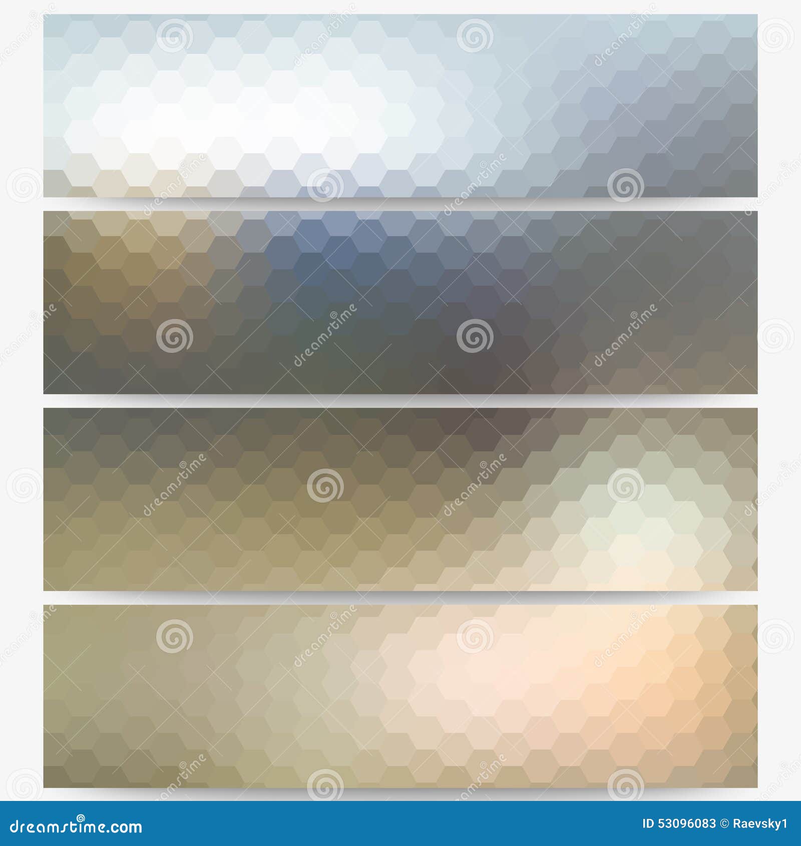 Abstract Hexagonal Headers Set, Blurred Design Stock Vector ...