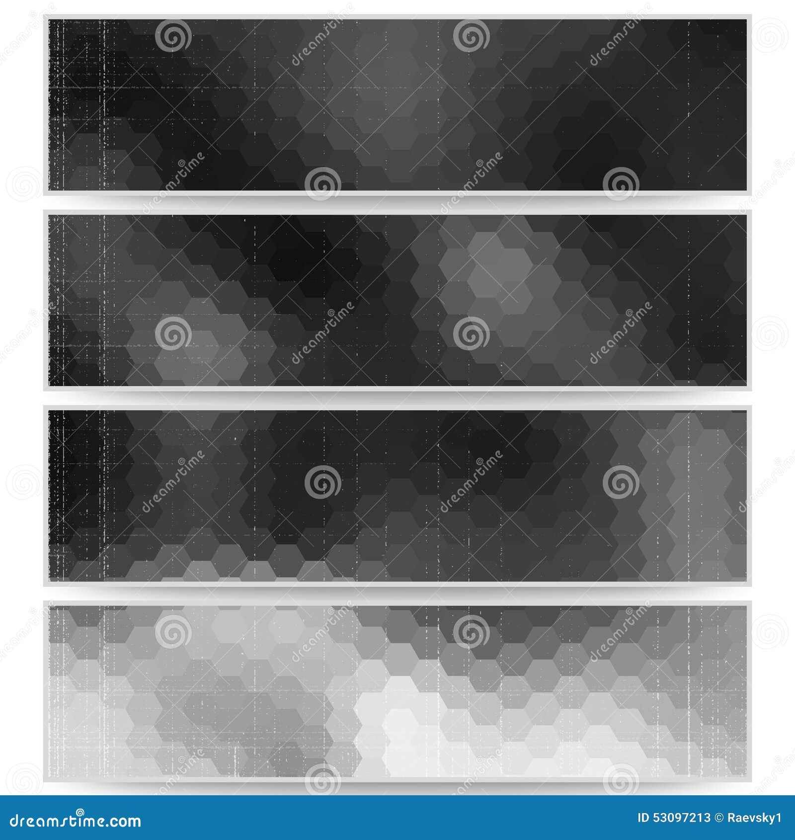 Abstract Hexagonal Headers Set, Blurred Design Stock Vector - Illustration of backdrop, black ...