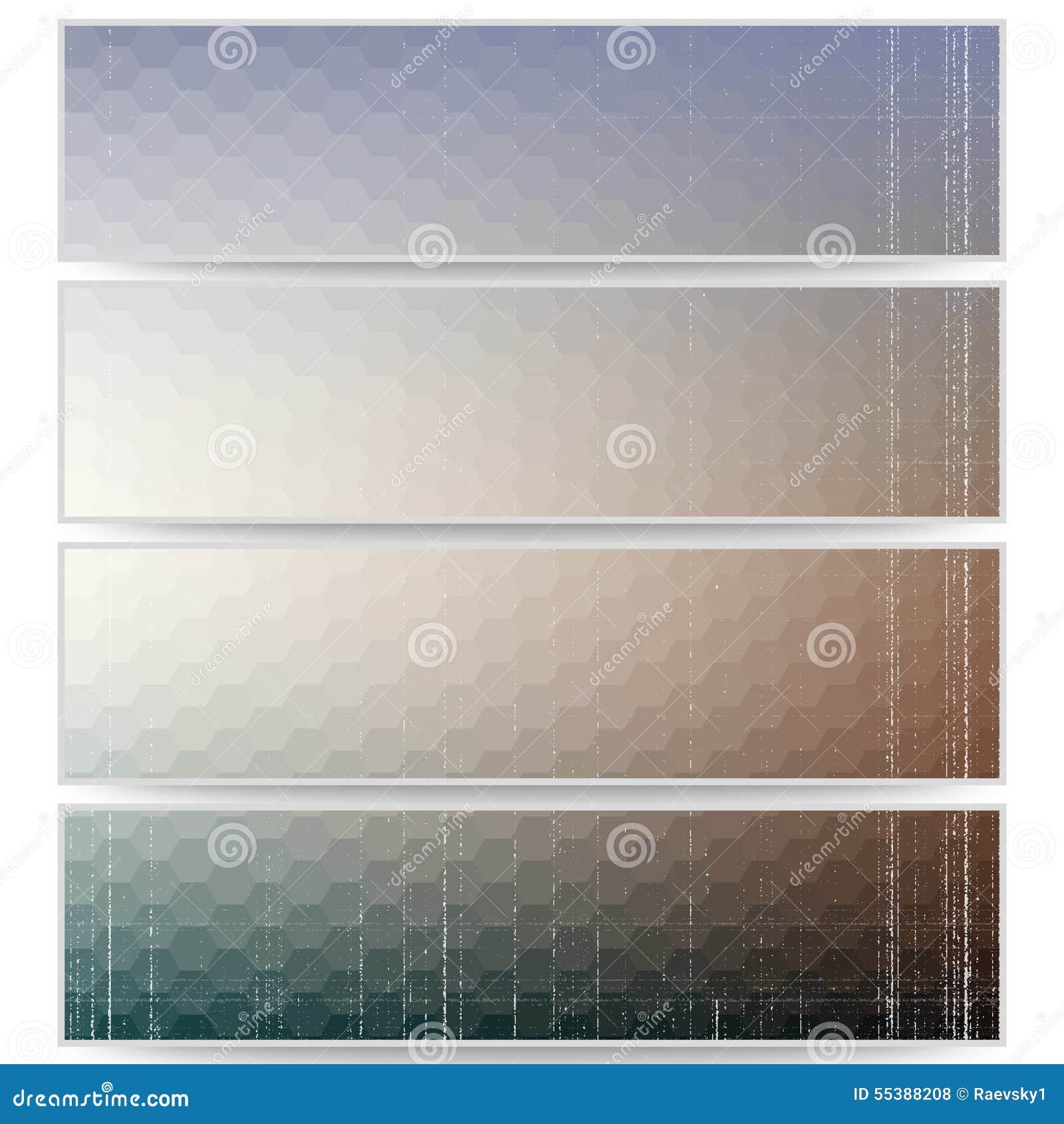 Abstract Hexagonal Headers Set, Blurred Design Stock Vector ...
