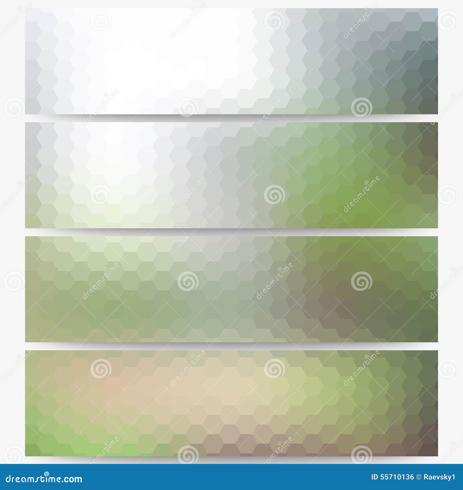 Abstract Hexagonal Headers Set, Blurred Design Stock Vector ...